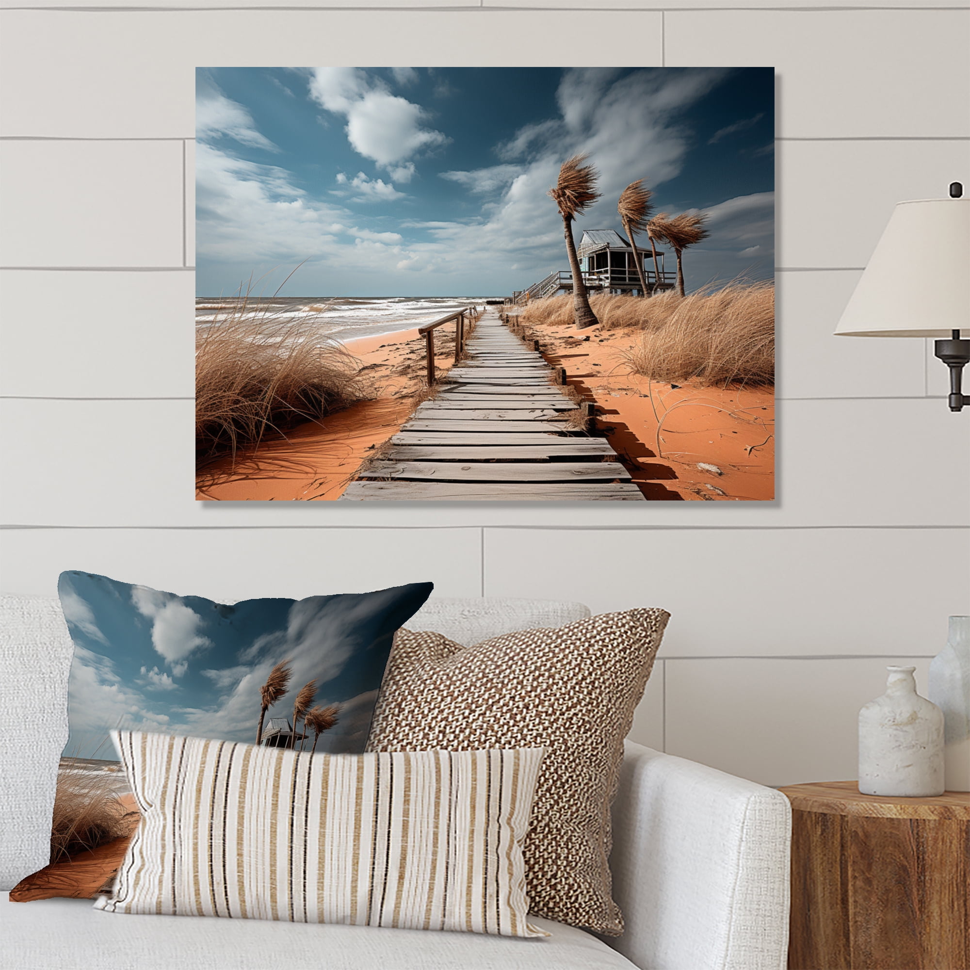 Designart "Boardwalk Scene in Florida" Nautical & Beach Metal Wall ...