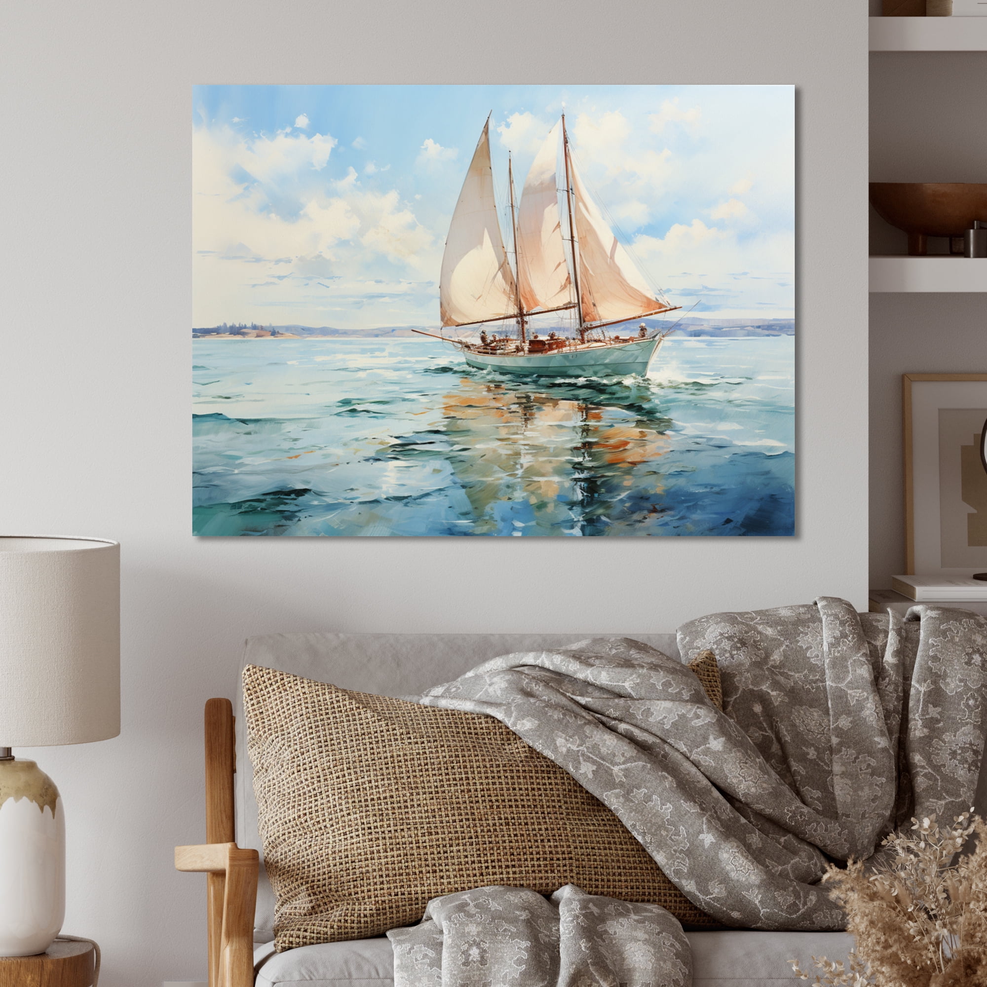 Designart "Boat Breezes II" Transportation Metal Wall Art - Walmart.com