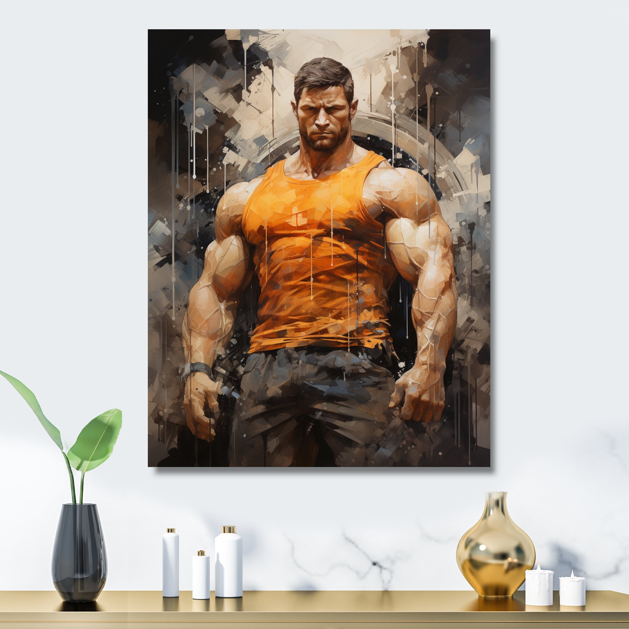 Designart "Bodybuilding magic Strength II" Aerobic & Bodybuilding Metal ...