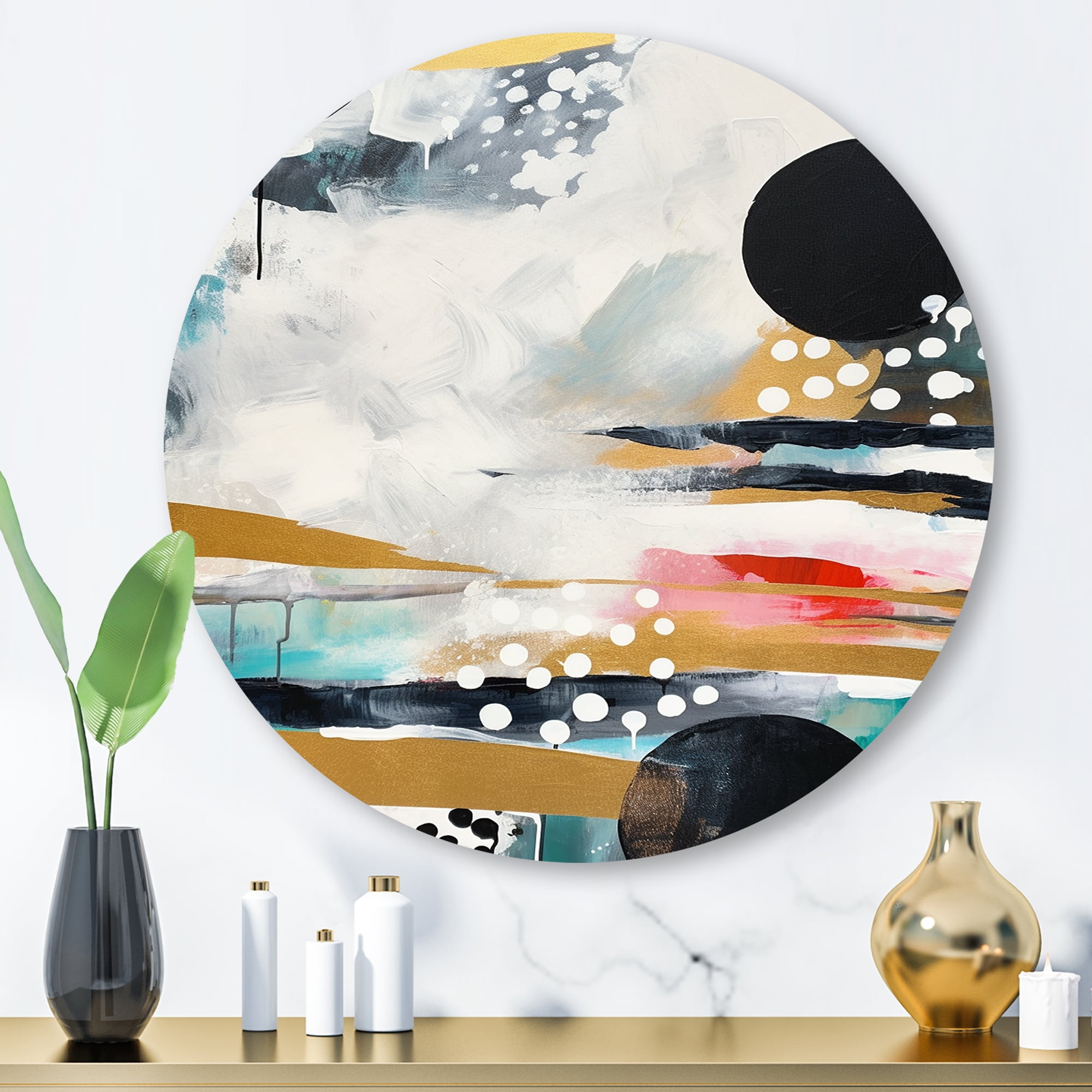 Designart "Boho Magic Discovery II" Abstract Metal Round Art Living ...