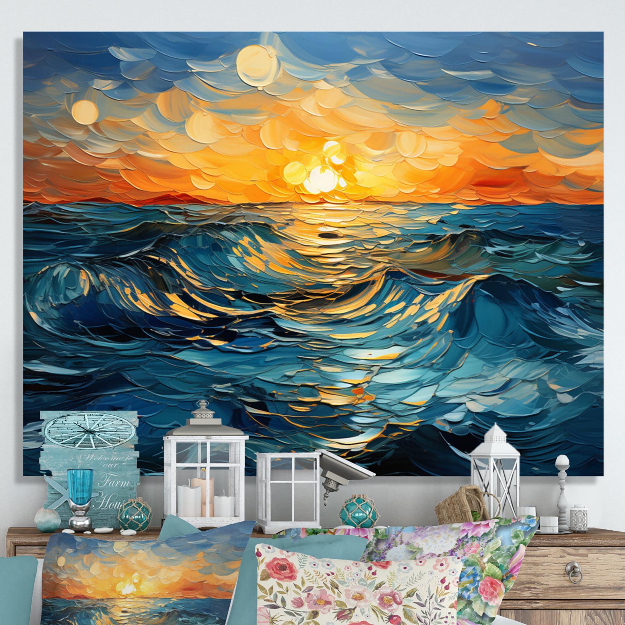 Designart "Boldness of the Azure River I" Modern Wall Decor - Walmart.com