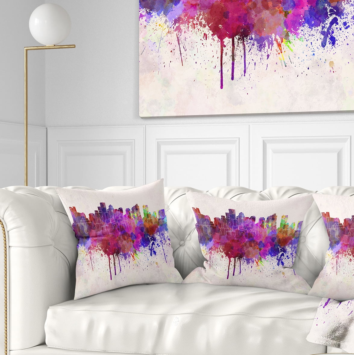 Designart Boston Skyline - Cityscape Throw Pillow - 18x18 - Walmart.com