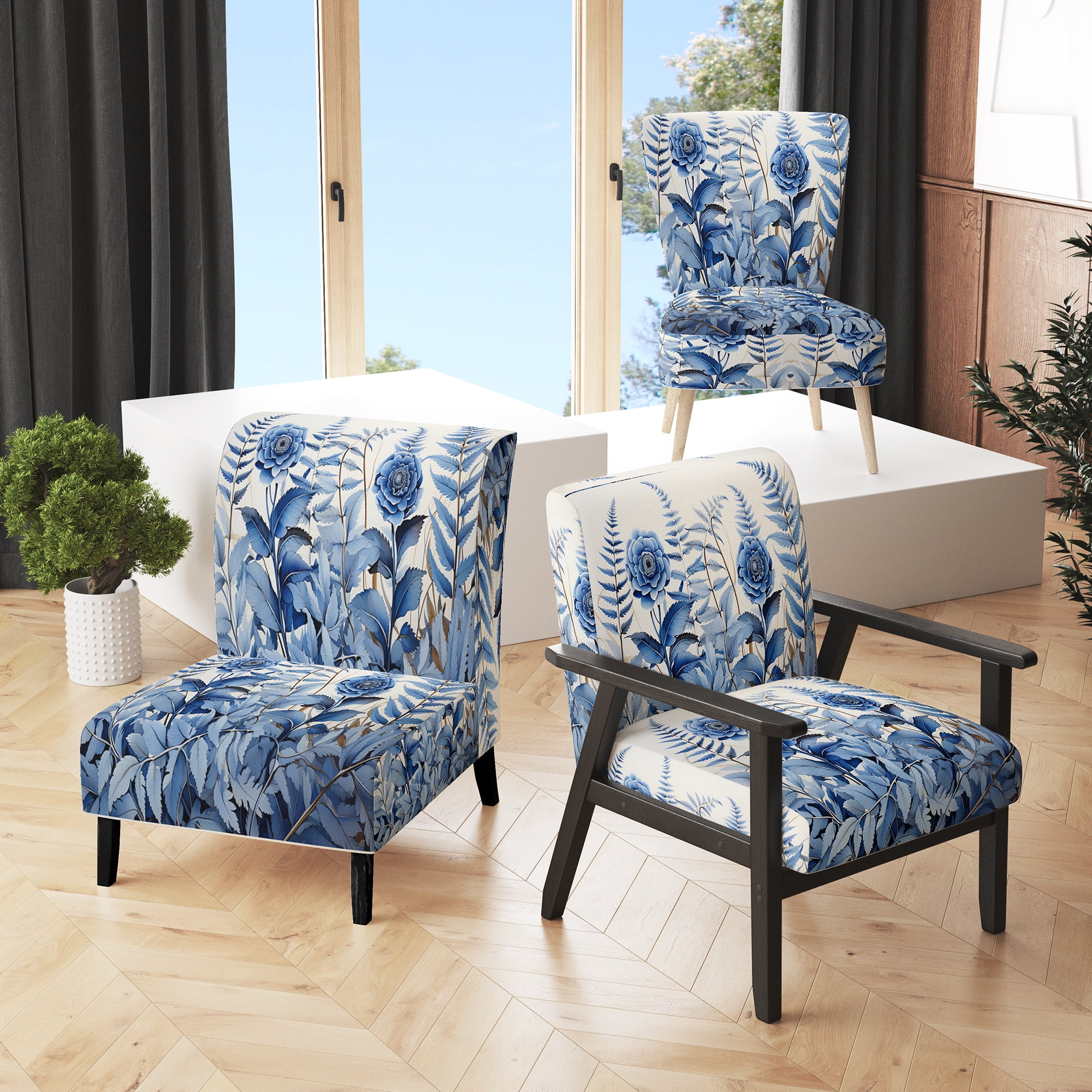 Designart "Botonical Floral Pattern" Upholstered Modern & Contemporary ...