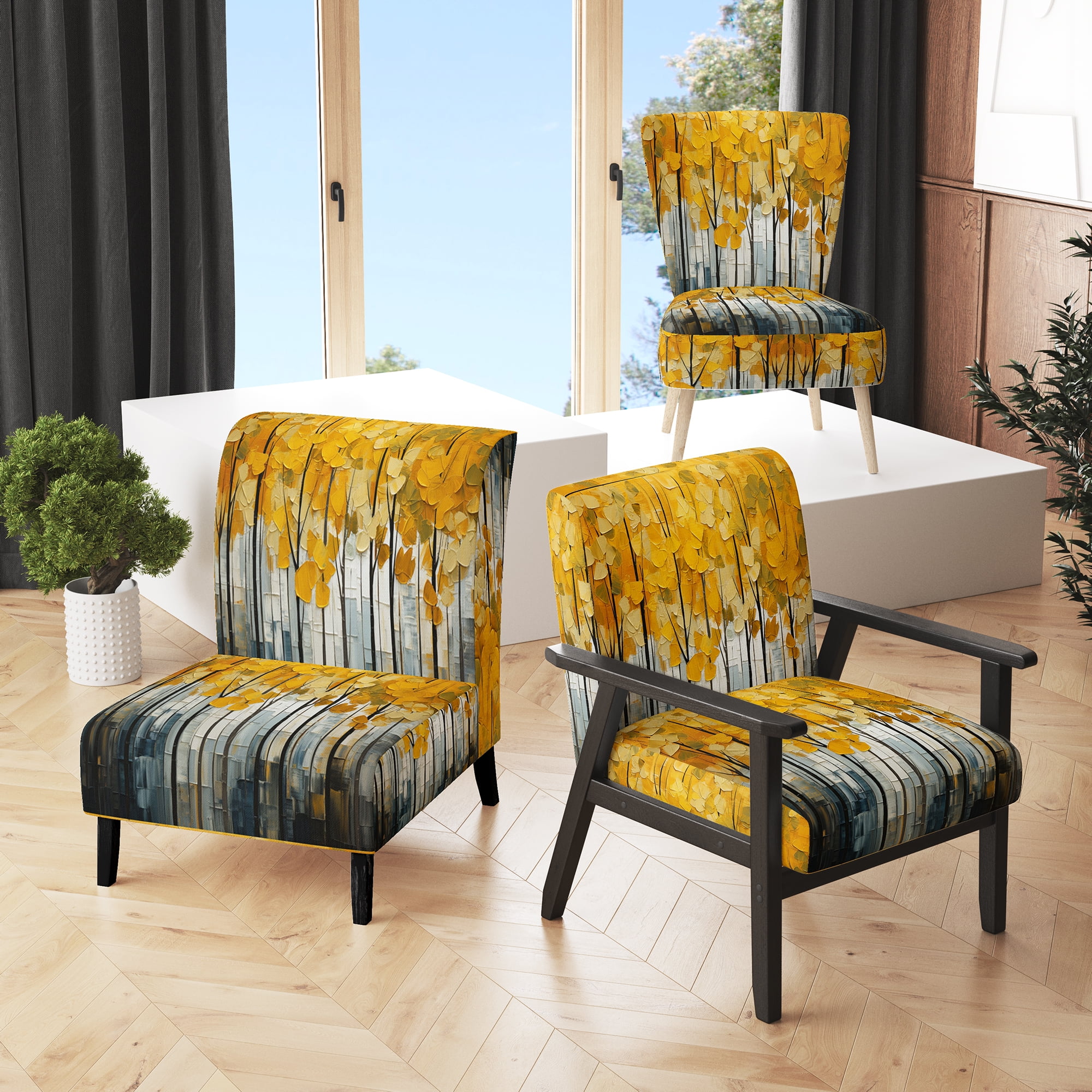 Designart "Botonical Floral Pattern" Upholstered Traditional Accent ...