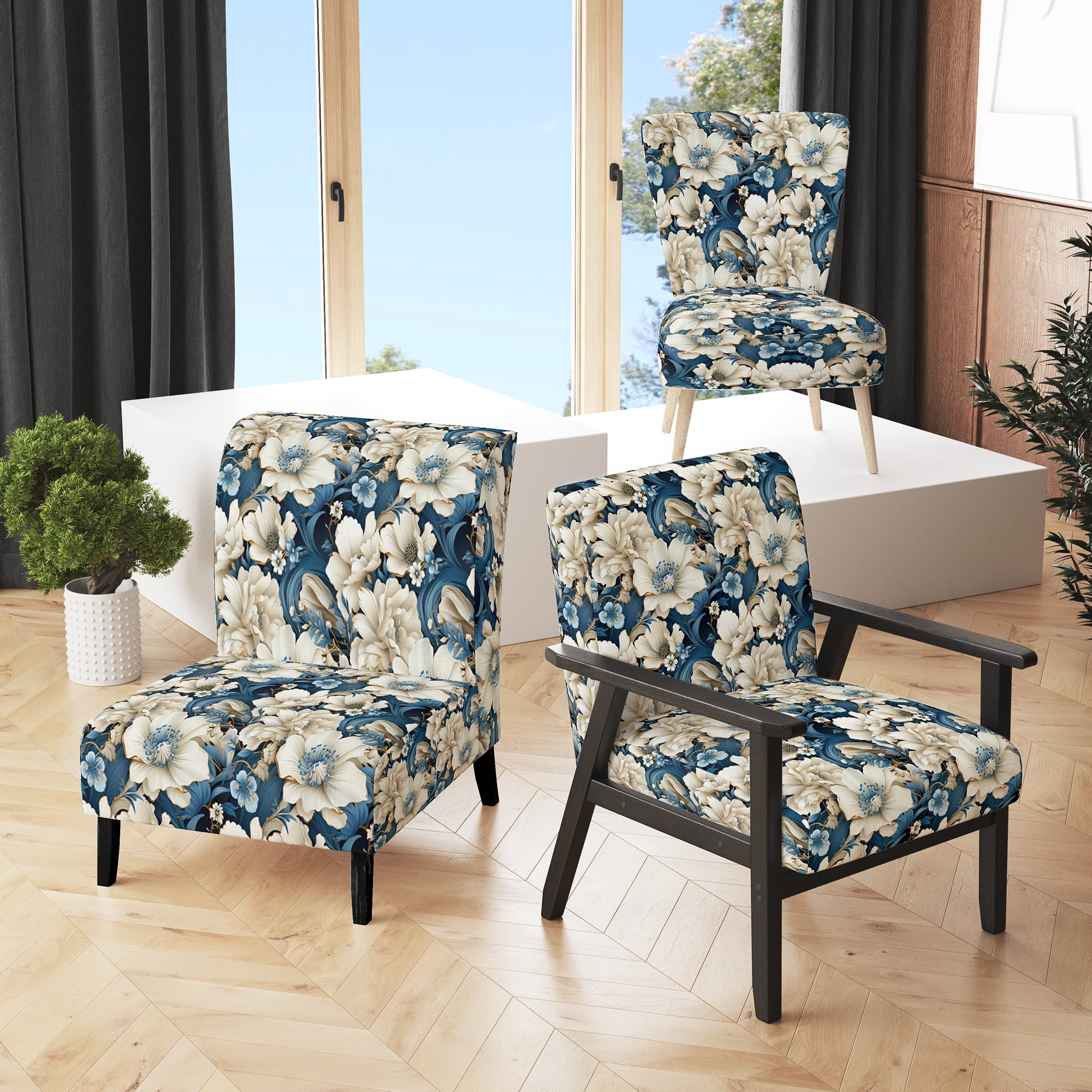 Designart "Breezy Coastal Paisleys III" White Paisley Upholstered ...