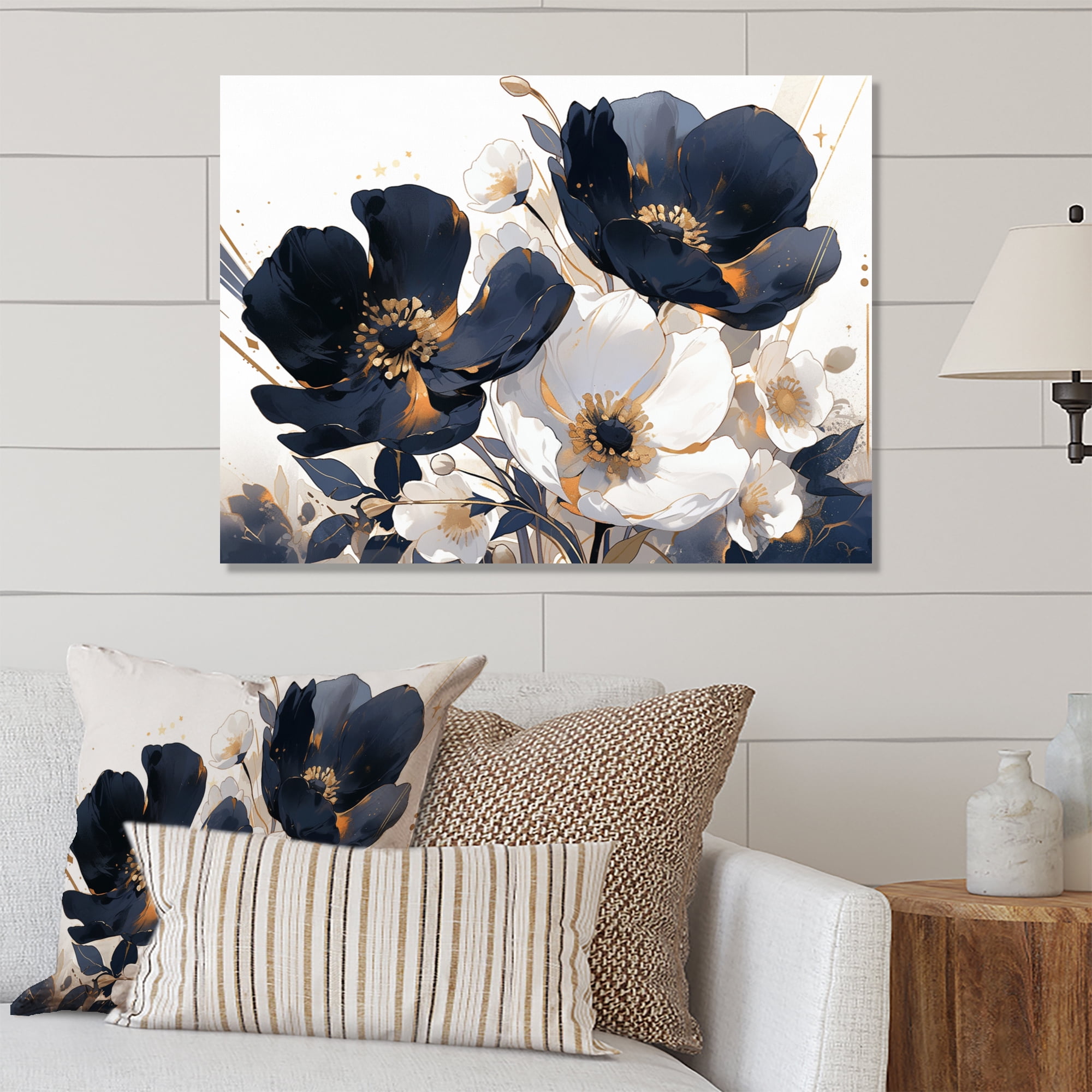 Designart "Brilliantly Colored Poppies IV" Floral Metal Art Living Room ...