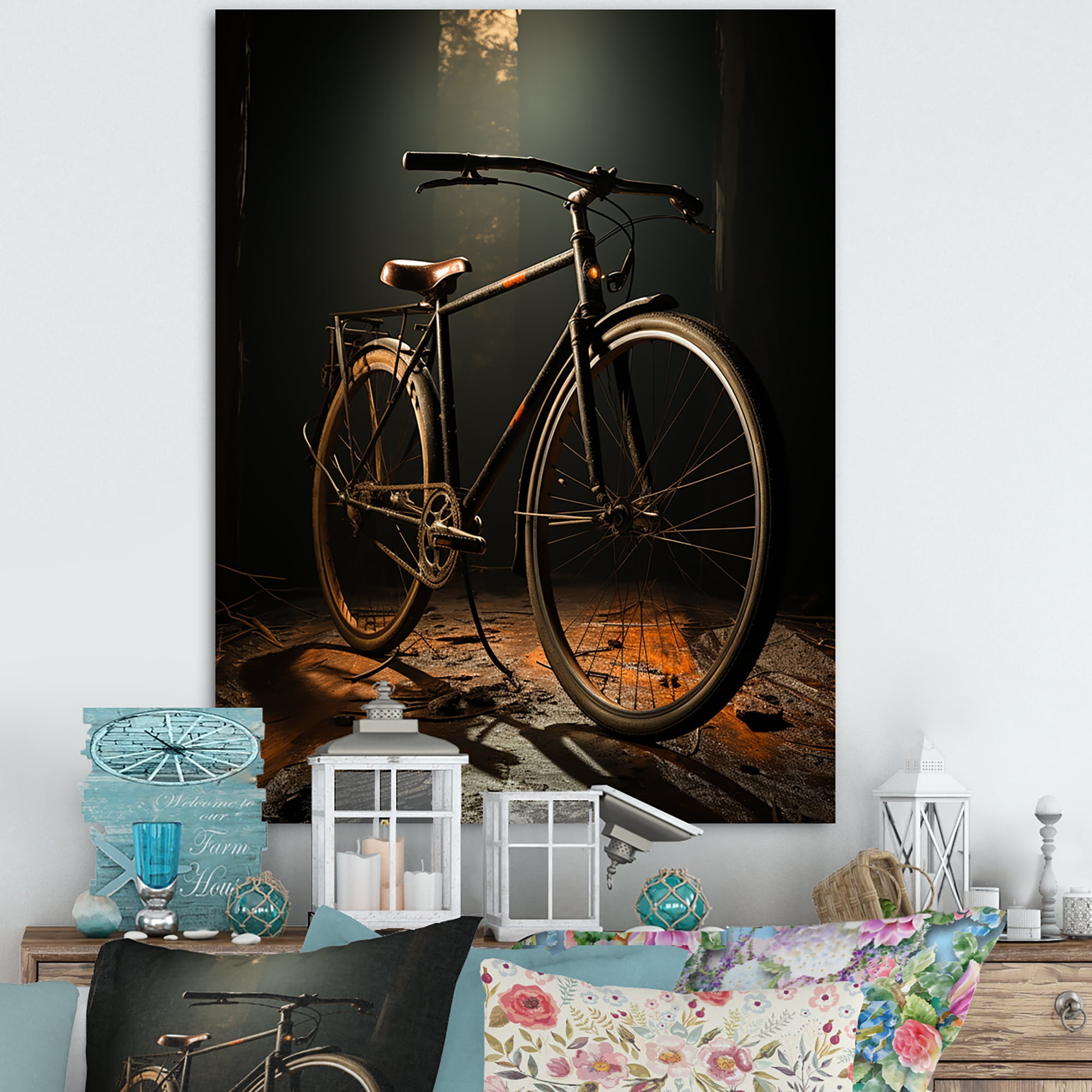 Designart "Bronzed Equilibrium Bike" Bicycle Wall Decor - Walmart.com