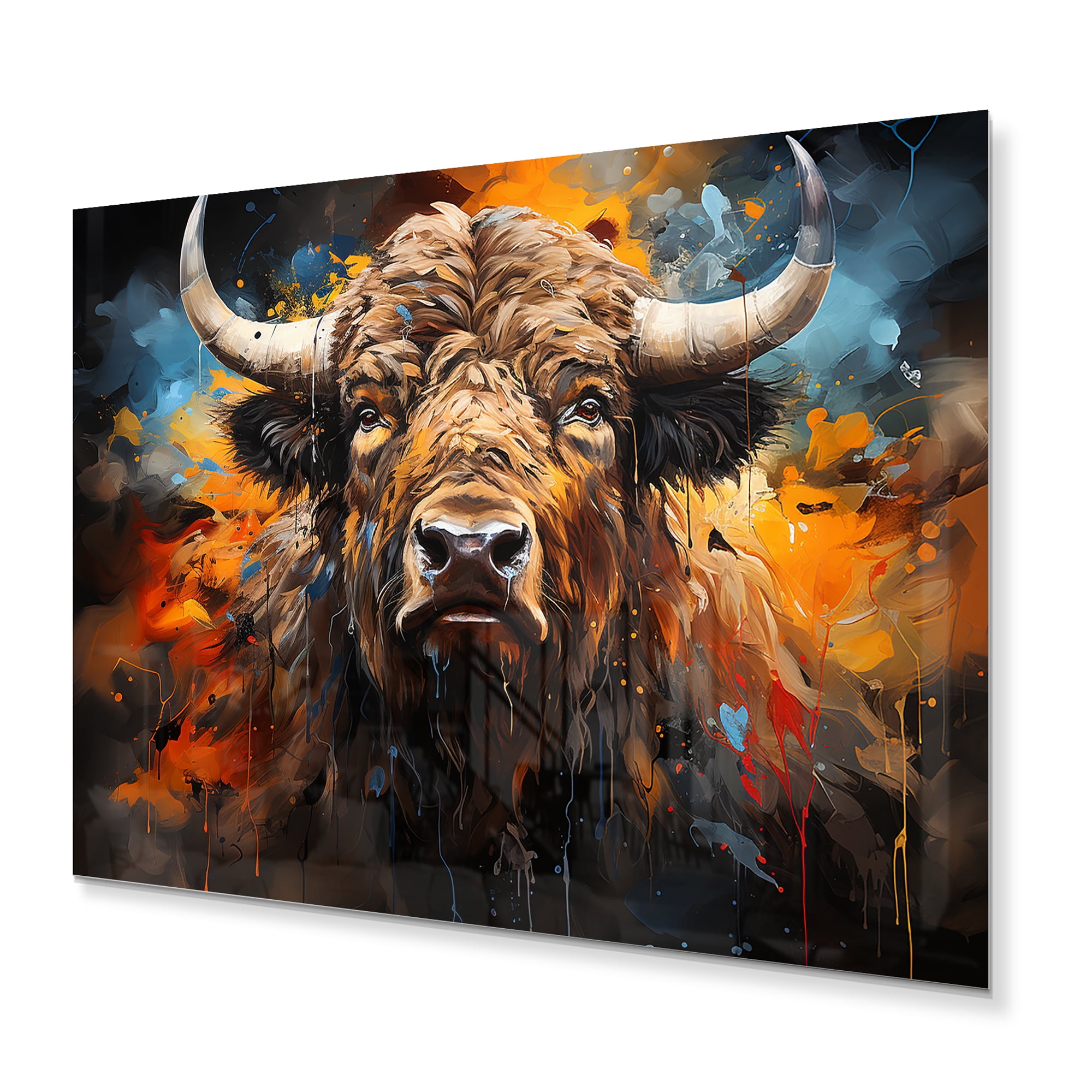 Designart "Buffalo Majestic Bison composition" Animals Metal Art Print ...