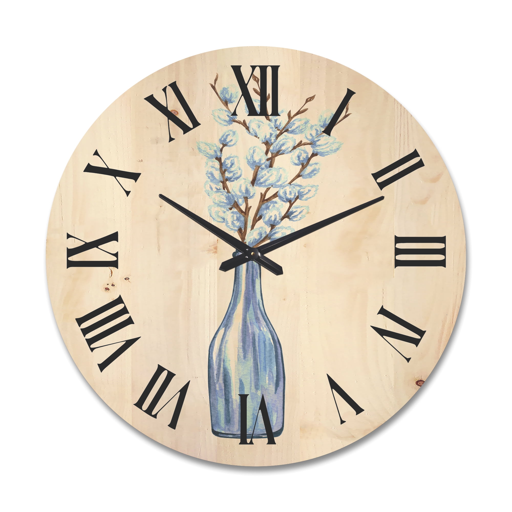 Designart 'Bunch of White Pussy Willow Twigs II' Farmhouse Wood Wall ...