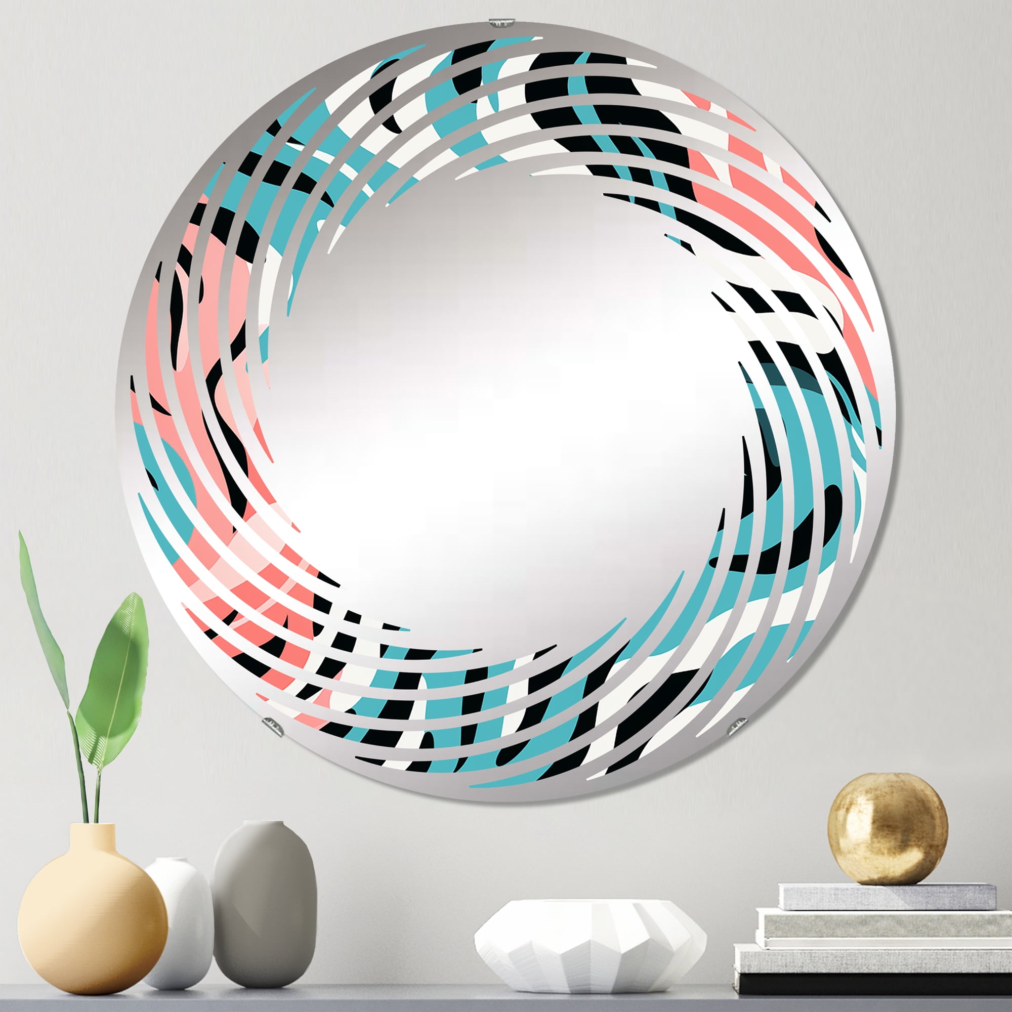 Designart "Capricious Exotic Camouflage" Animal Print Spiral Round Wall ...