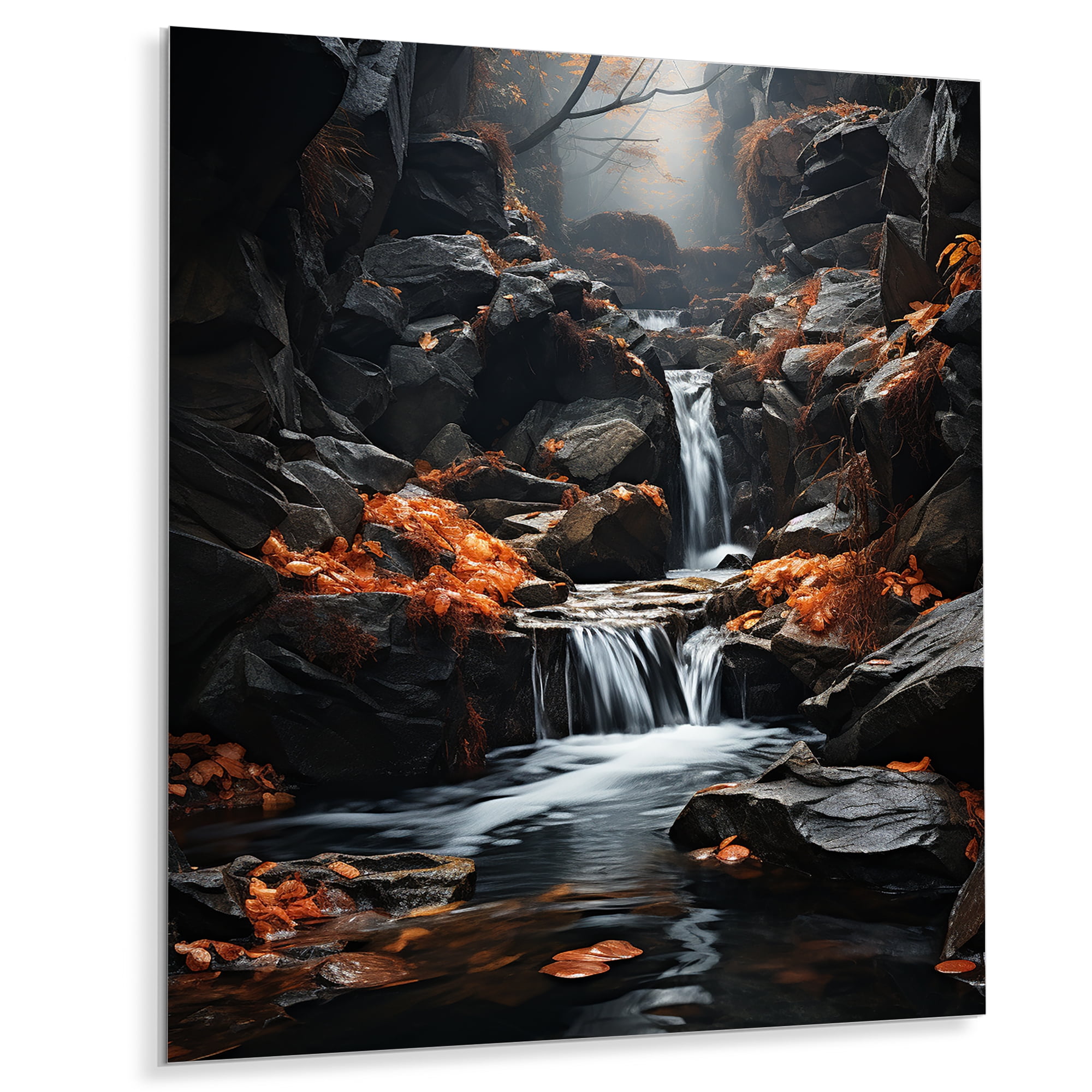 Designart "Capturing Harmony in the Motion of a Waterfall" Landscapes ...