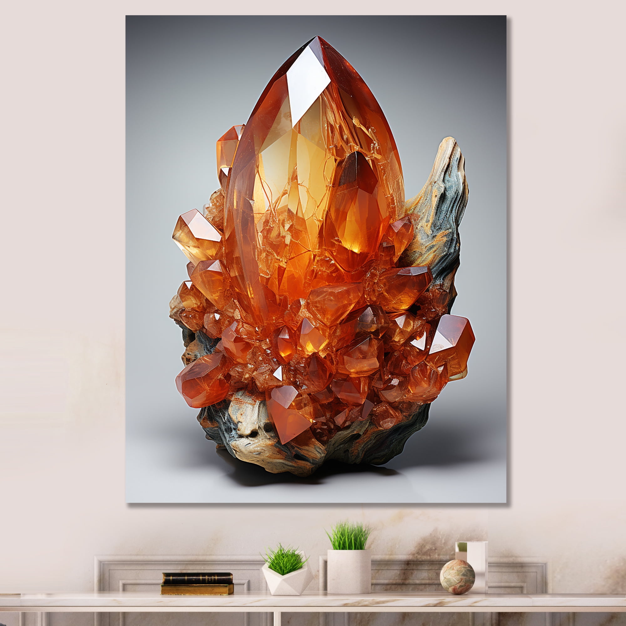 Designart "Carnelian Orange Spiritual Stone" Spiritual Wall Art Print ...
