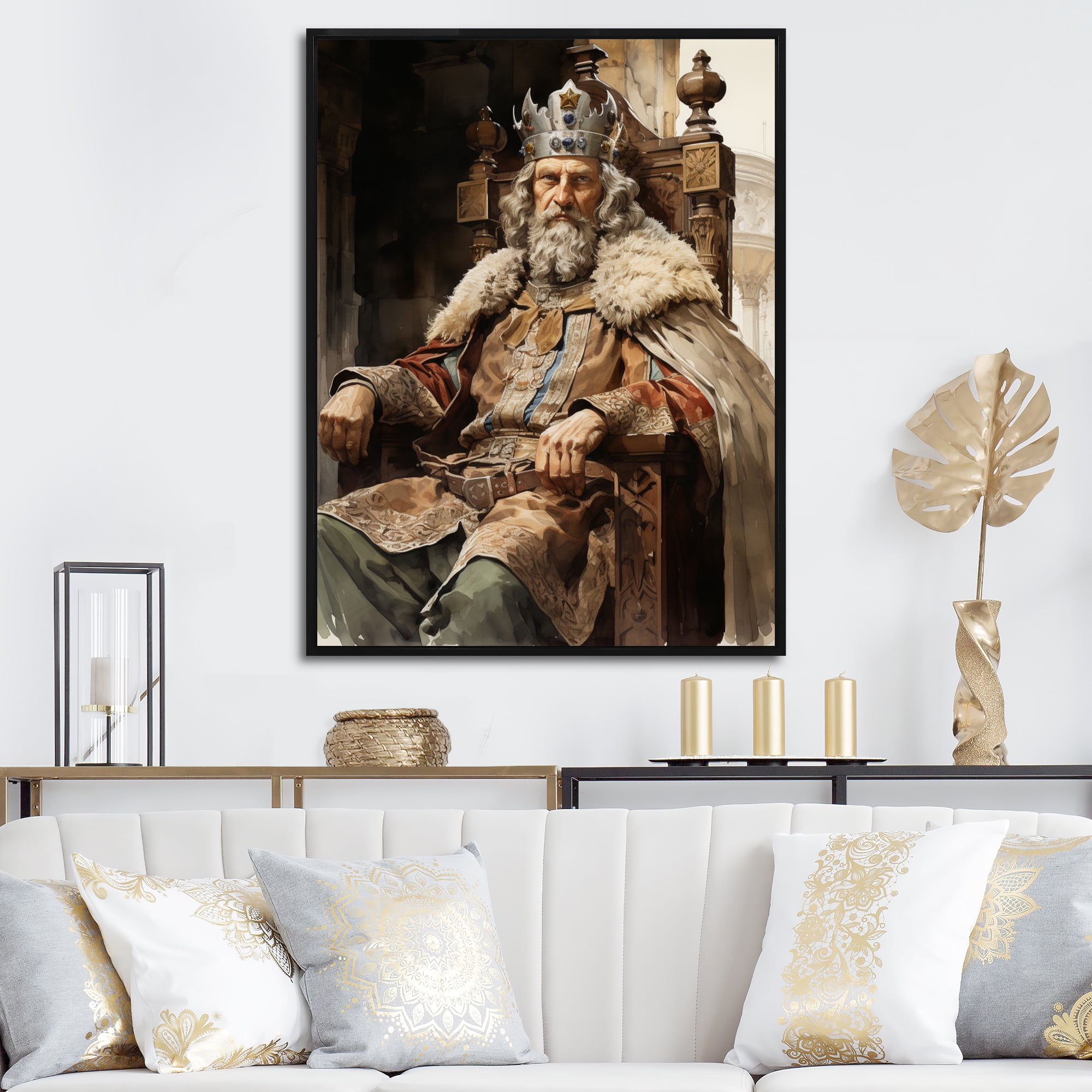 Designart "Carolingian Portrait Emperor Charlemagne painting II ...