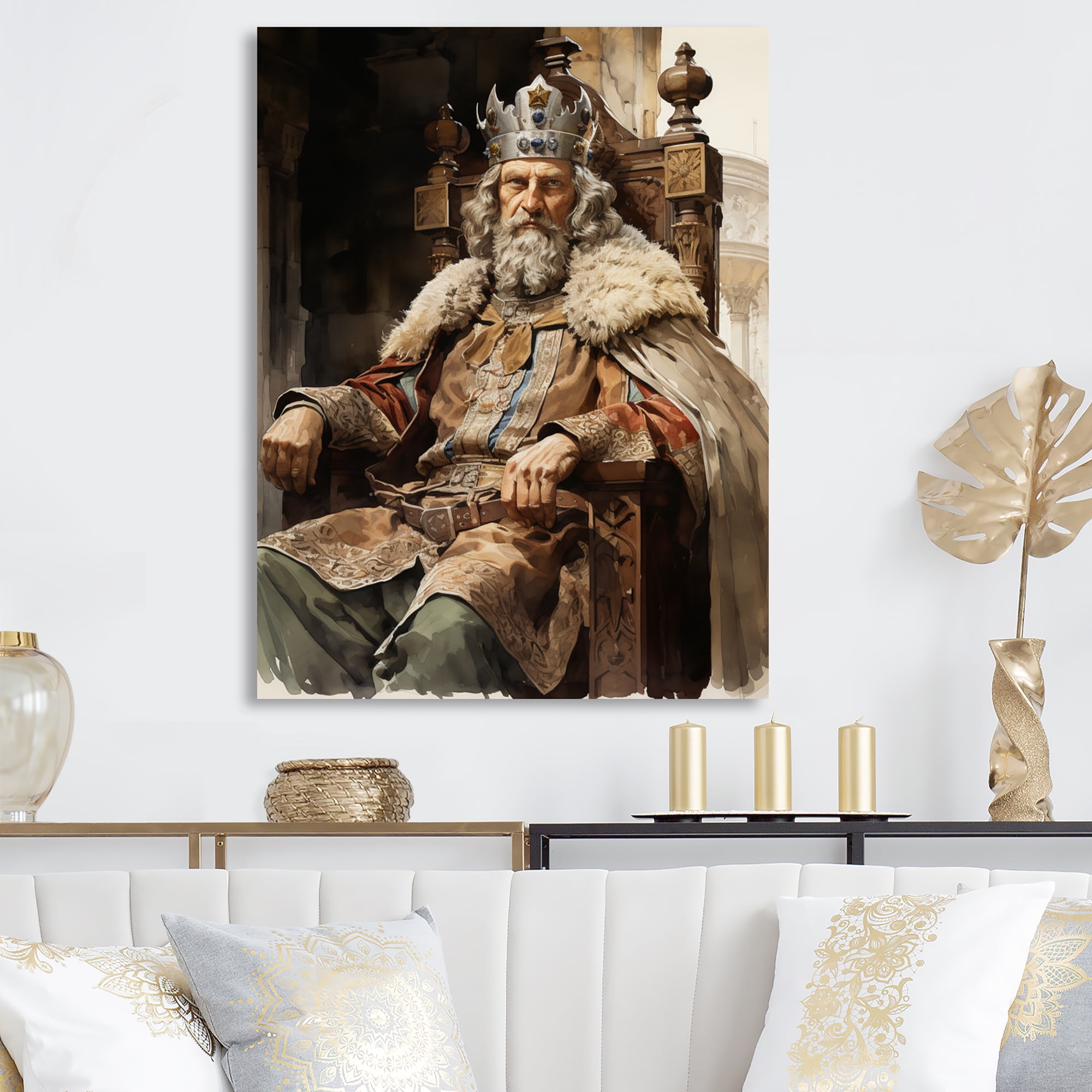 Designart "Carolingian Portrait Emperor Charlemagne painting II ...