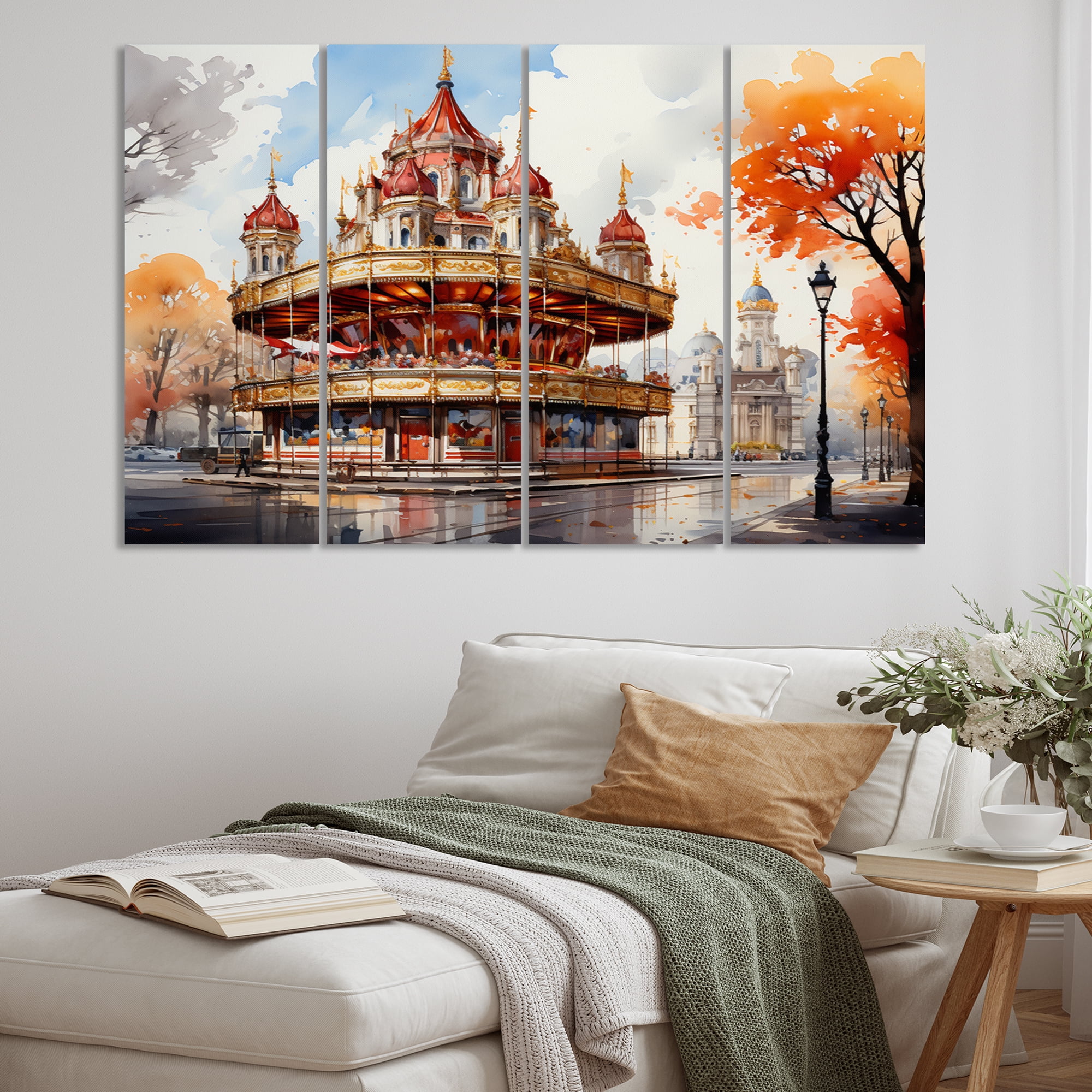 Designart "Carousel curious Delight I" Architecture Metal Wall Decor ...