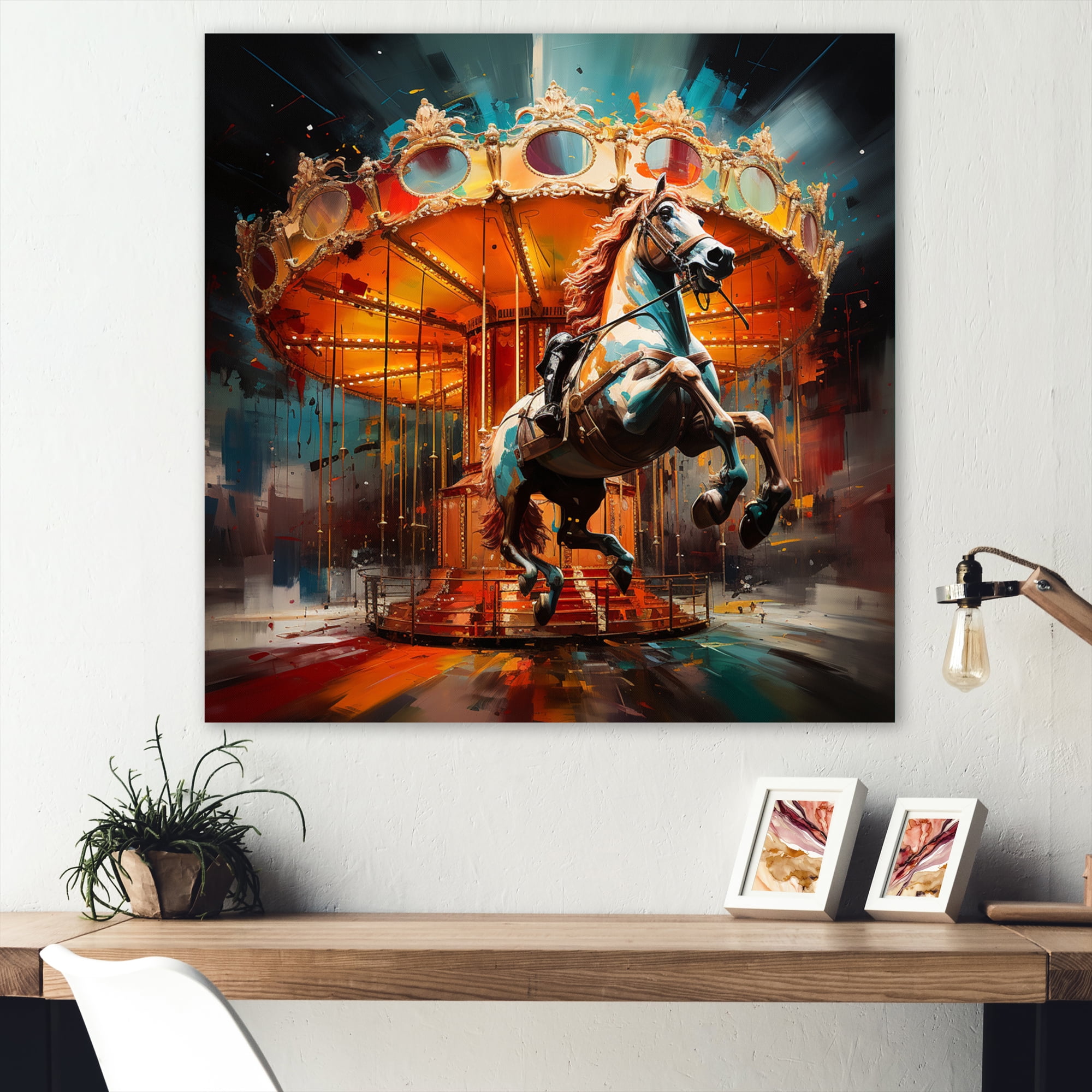 Designart "Carousel in Motion" Carousel Metal Art Print - Walmart.com
