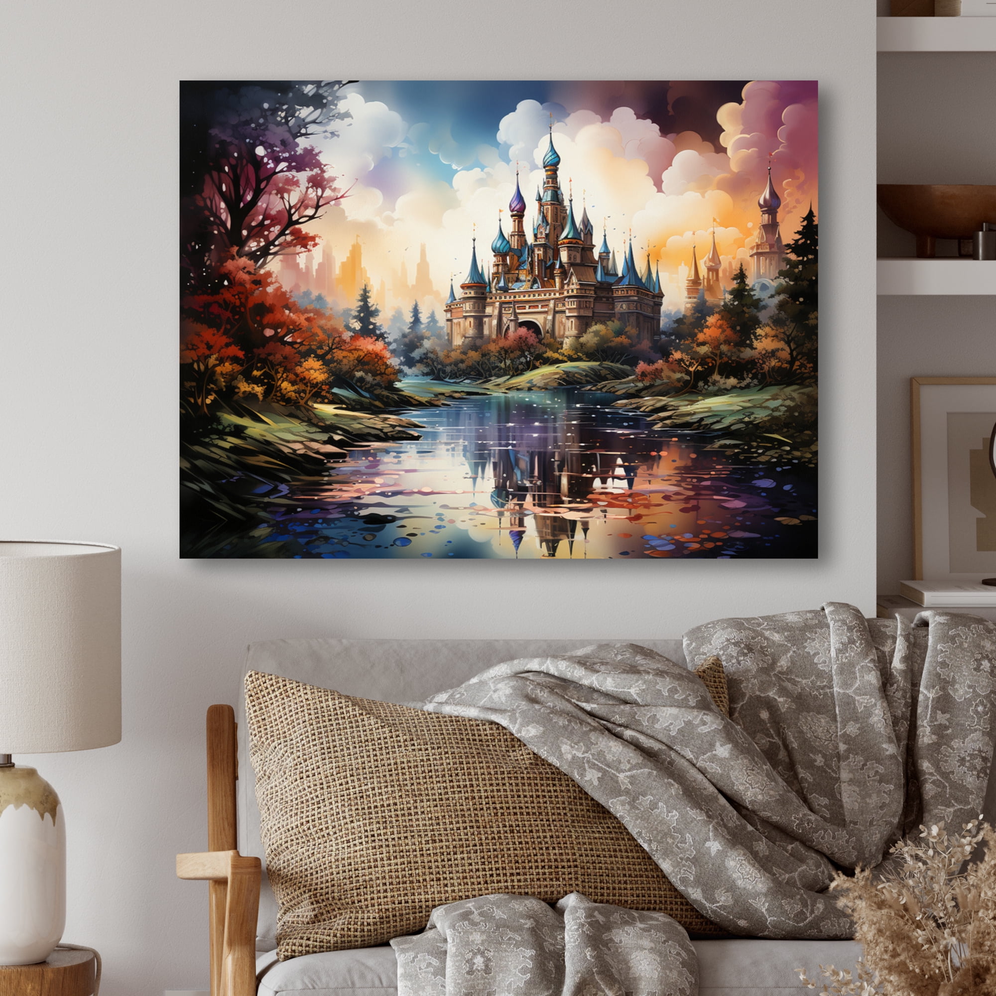 Designart "Castle Tapestry Castle Magic wall decor" Architecture Metal ...