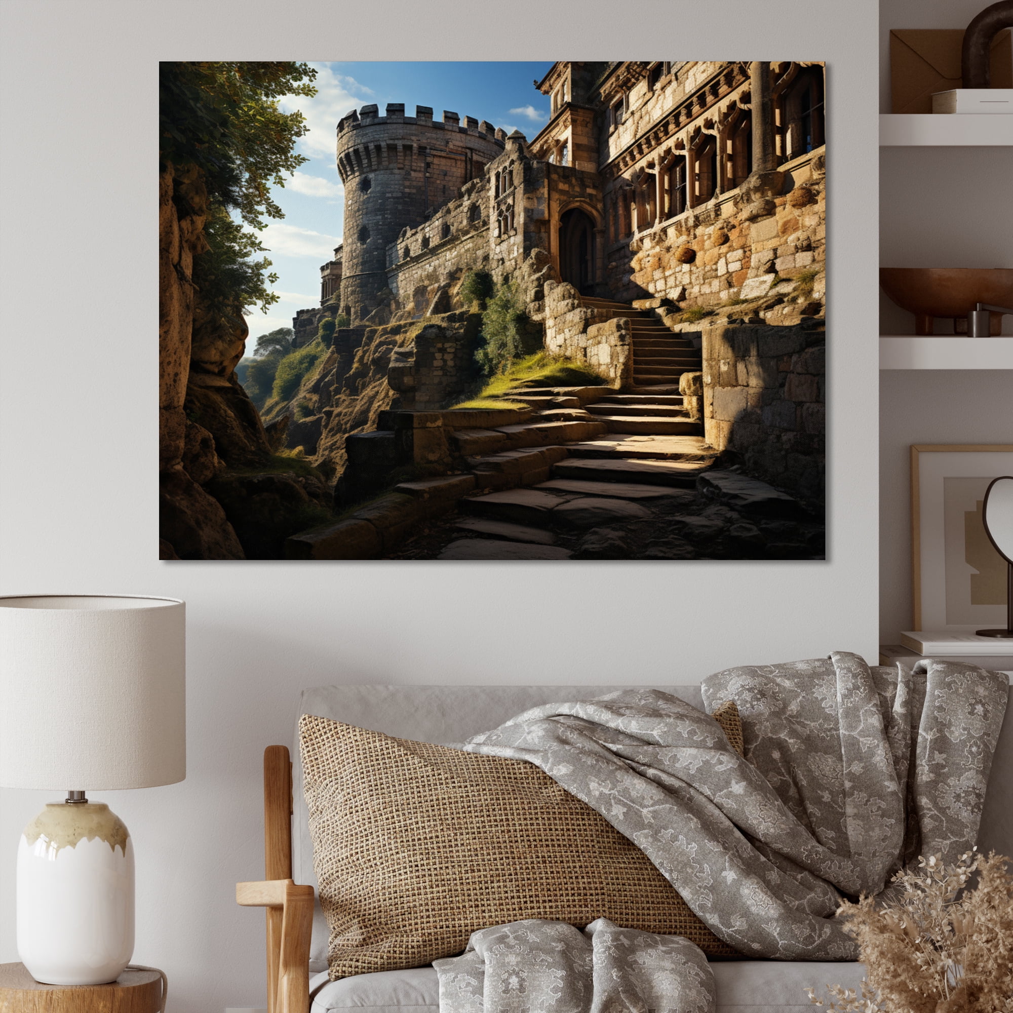Designart "Castles Dramatic Forms High I" Architecture Canvas Wall Art ...