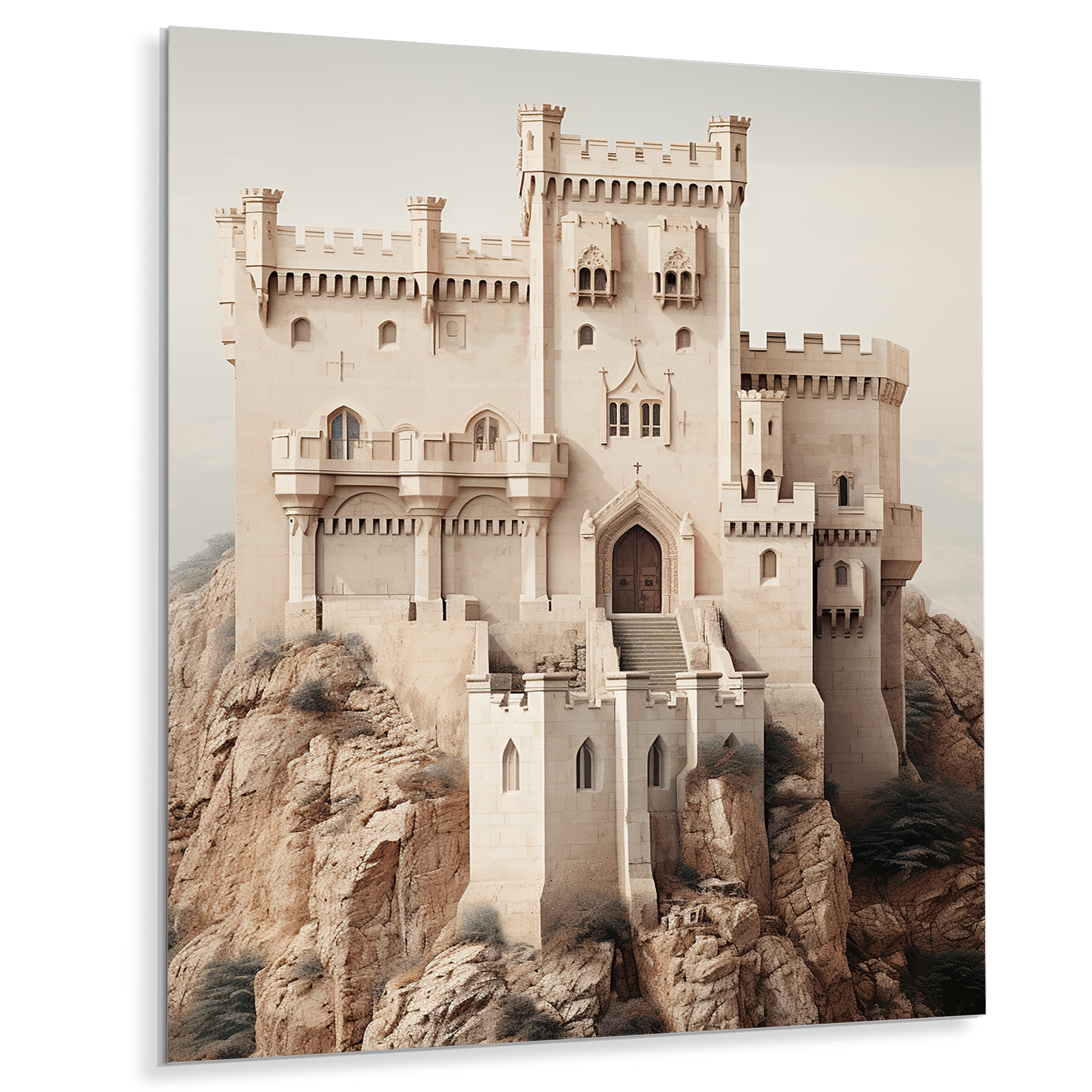 Designart "Castles Minimalist I" Castles Metal Art Living Room ...