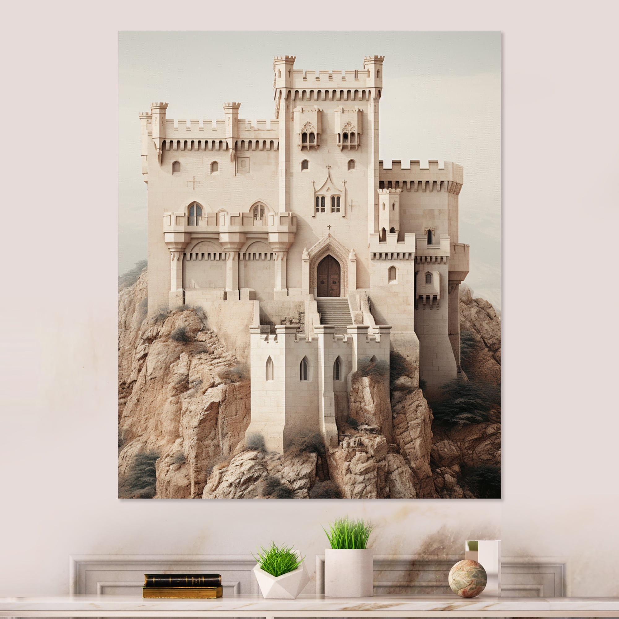 Designart "Castles Minimalist I" Castles Metal Art Living Room ...