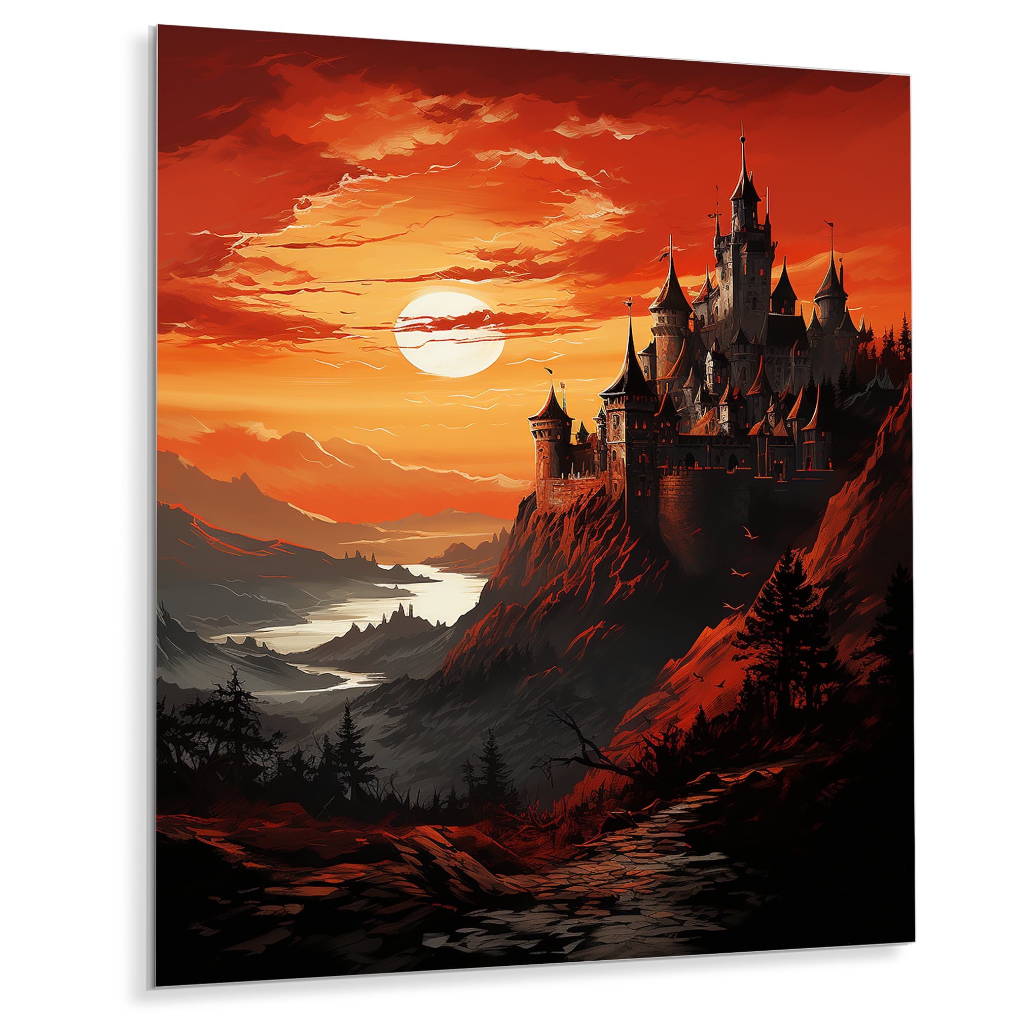 Designart "Castles Sunset form II" Castles Metal Wall Decor - Walmart.com