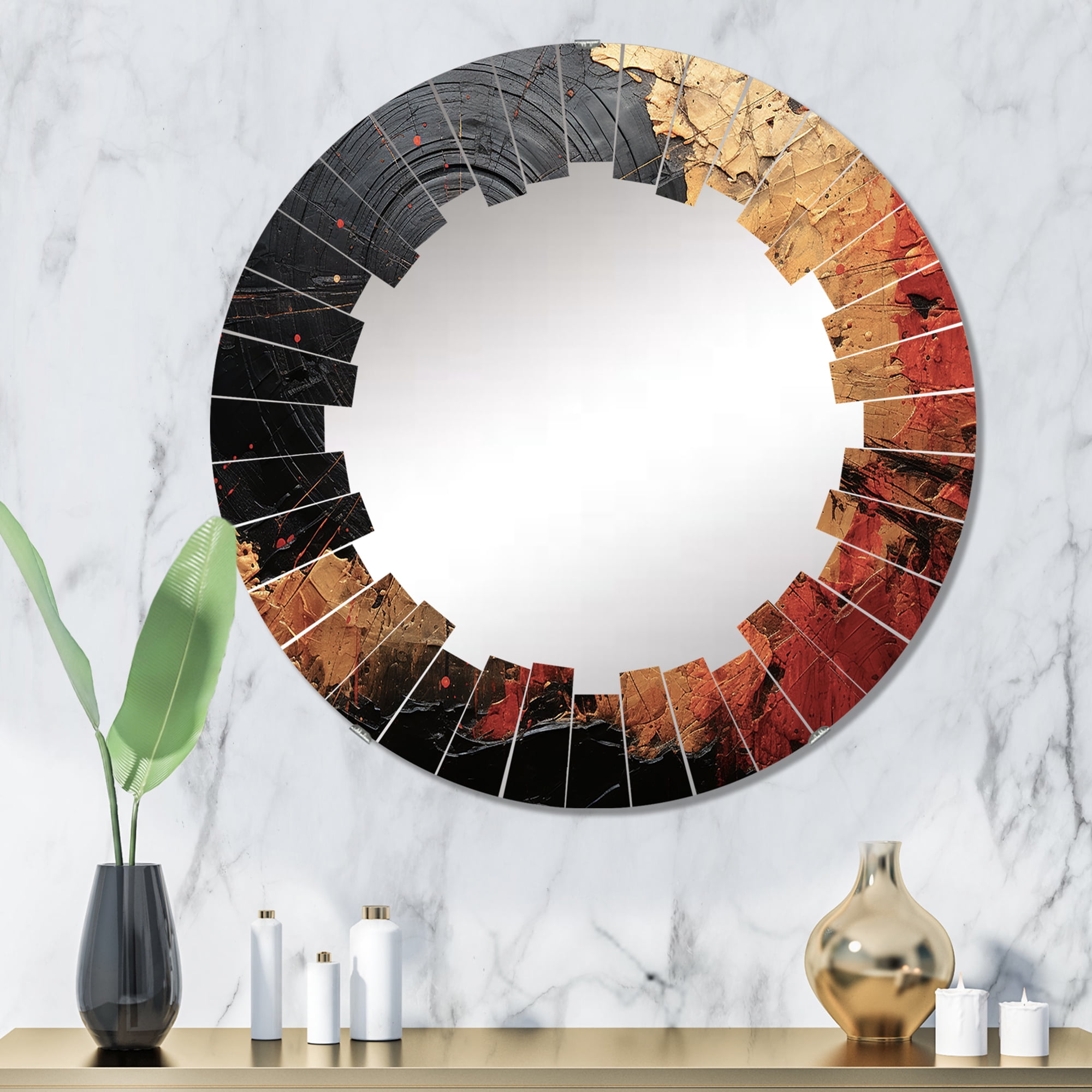 Designart "Cavalcade of Comets" Comets Round Wall Mirror - Fantasy Oval ...