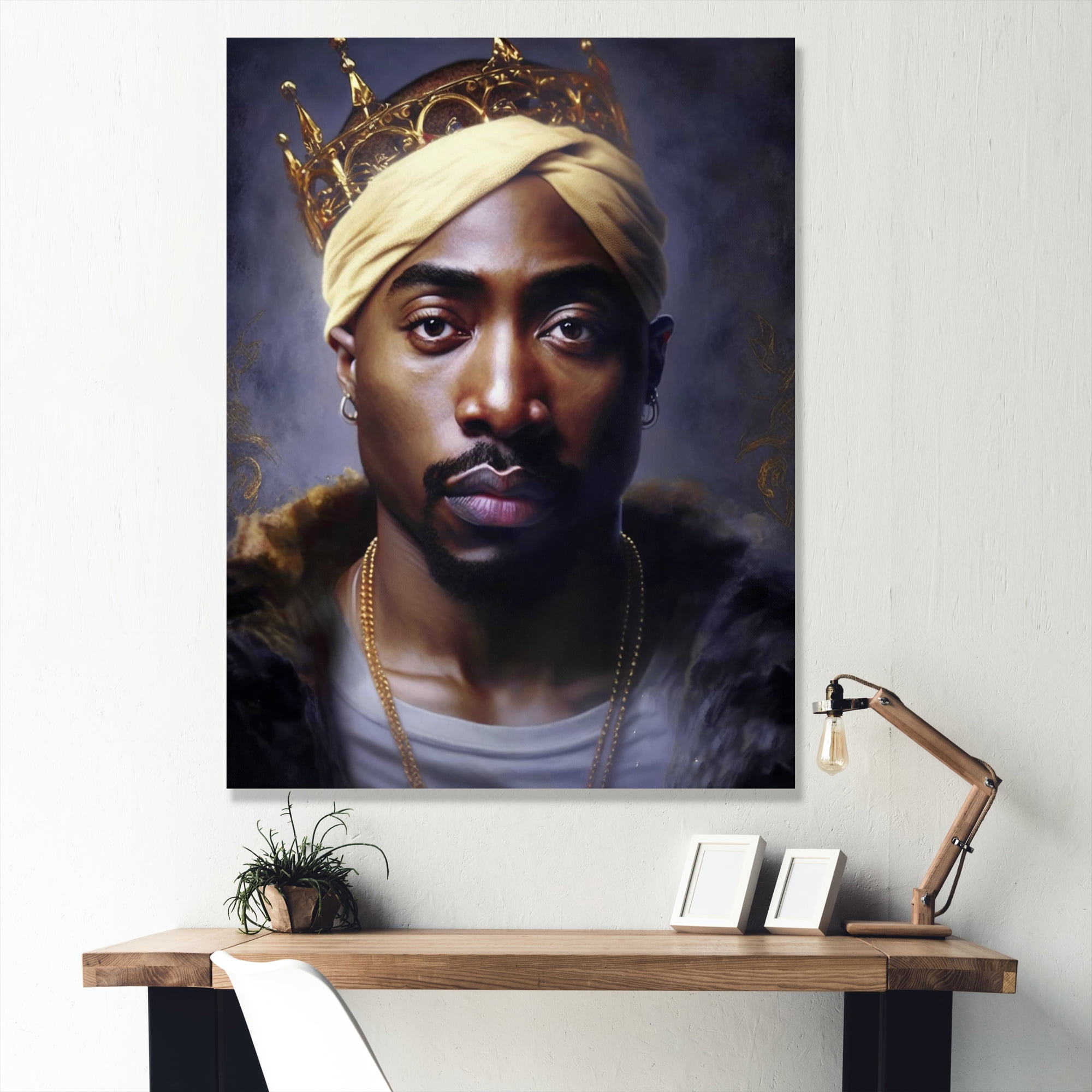 Designart "Celebrity Tupac King Of Rap I" Celebrity Wall Art For ...