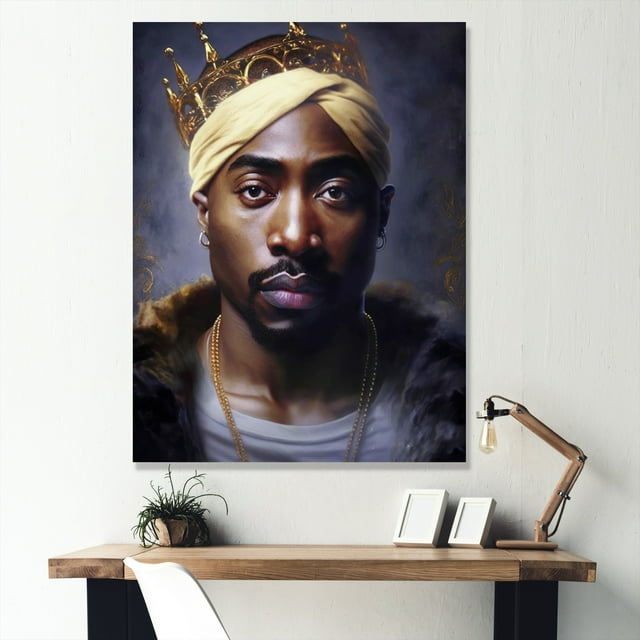 Designart "Celebrity Tupac King Of Rap I" Celebrity Wall Art For ...