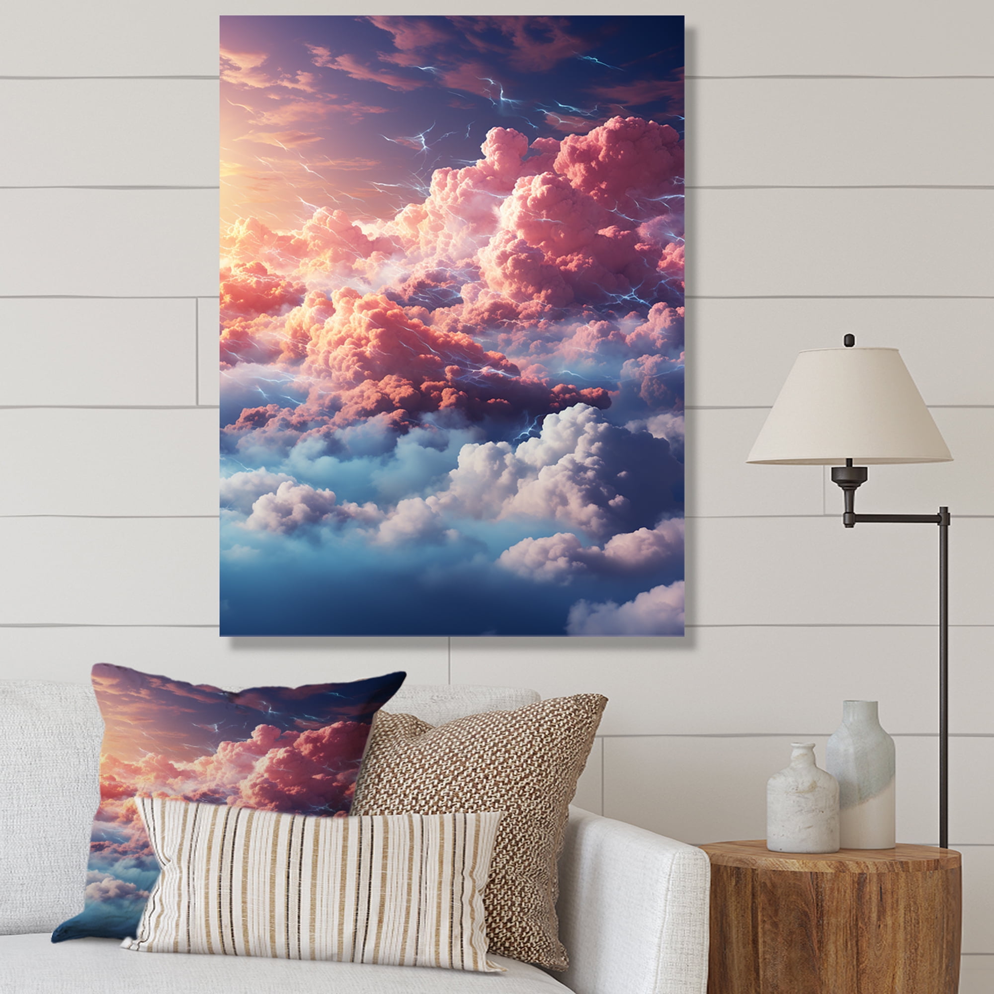 Designart "Celestial Beauty Muted Pink and Blue Sky III" Landscape ...