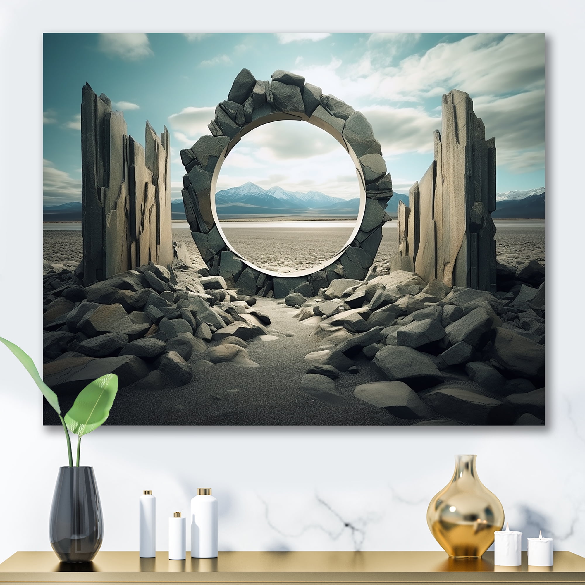 Designart "Celestial Gateway Surreal Space Exploration I" Extra Large ...