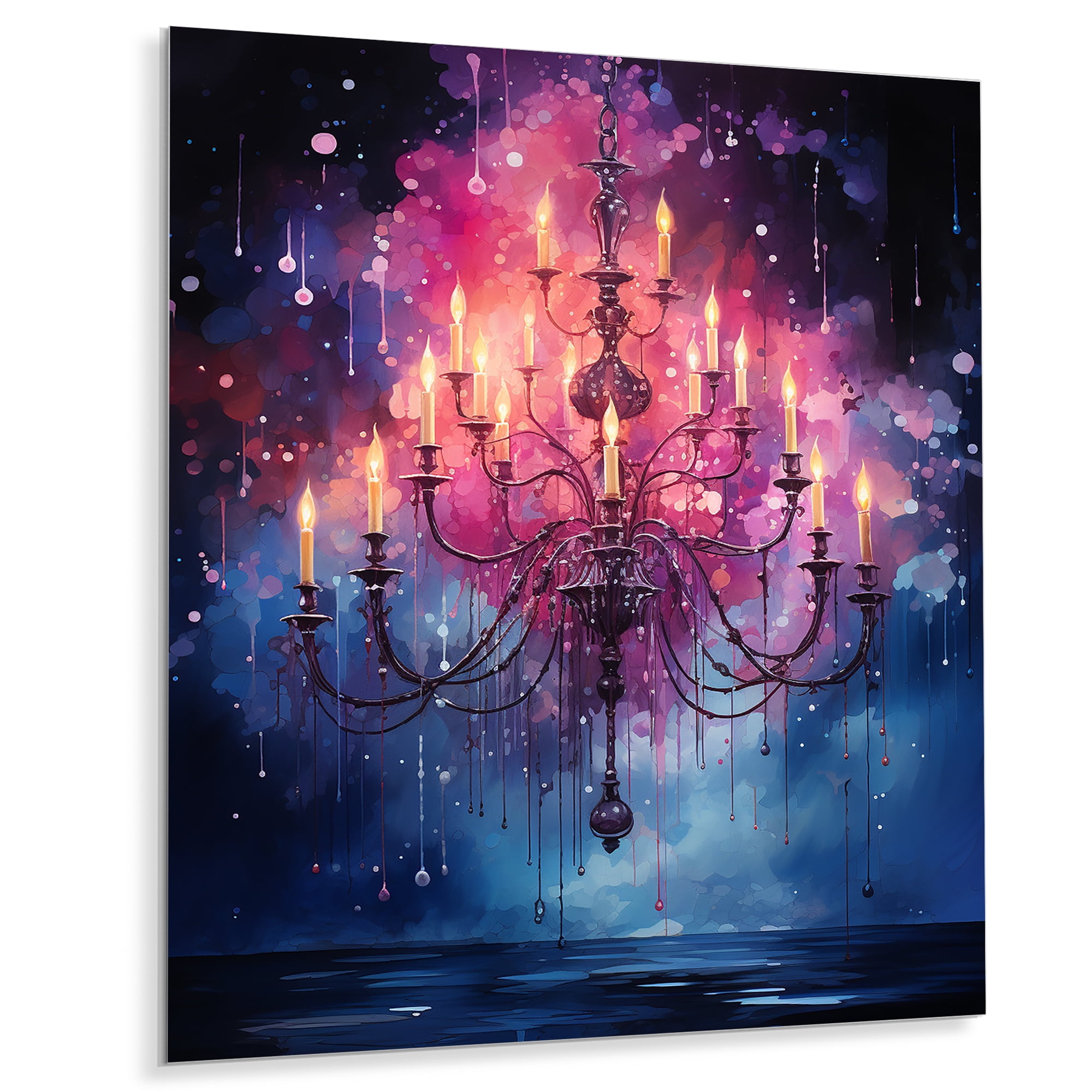 Designart "Chandelier Surreal Luminary painting" Chandelier Metal Art ...