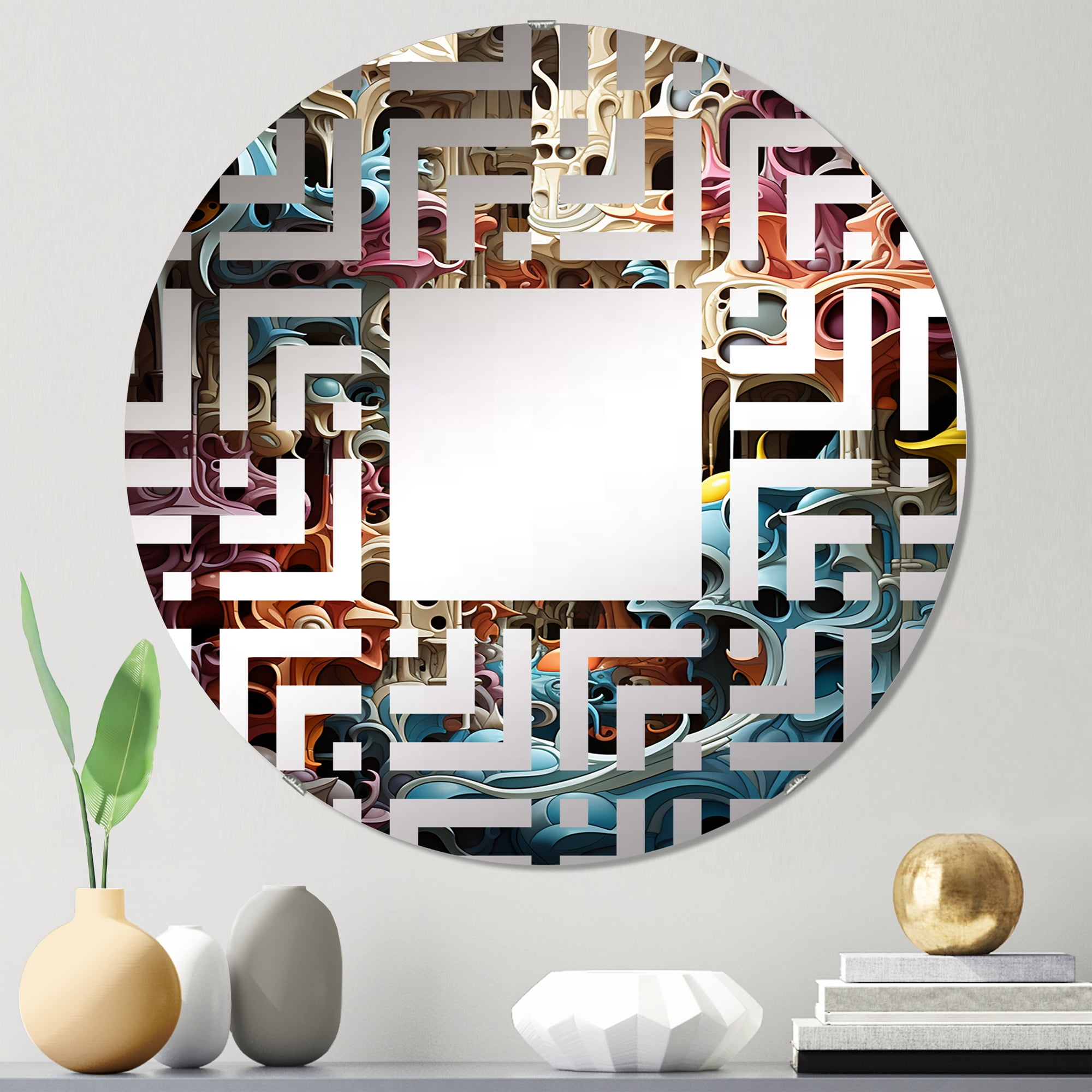 Designart "Chaotic Architecture with Surreal Colors I" Surrealism Maze ...