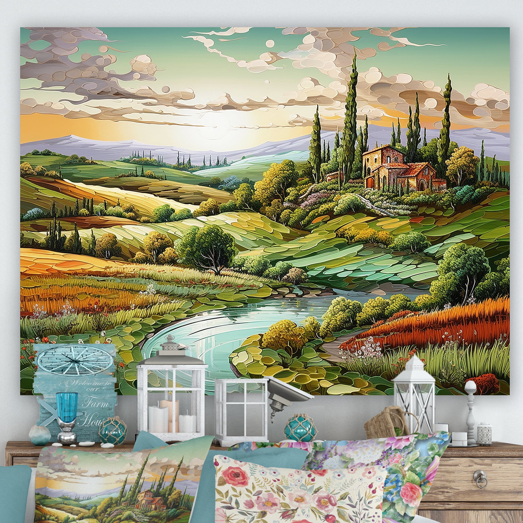 Designart "Charming Italian Countryside Landscape" Countryside Wall Art ...