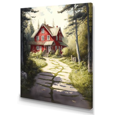 Designart Charming Barn And Path IV Canvas Wall Art - Walmart.com