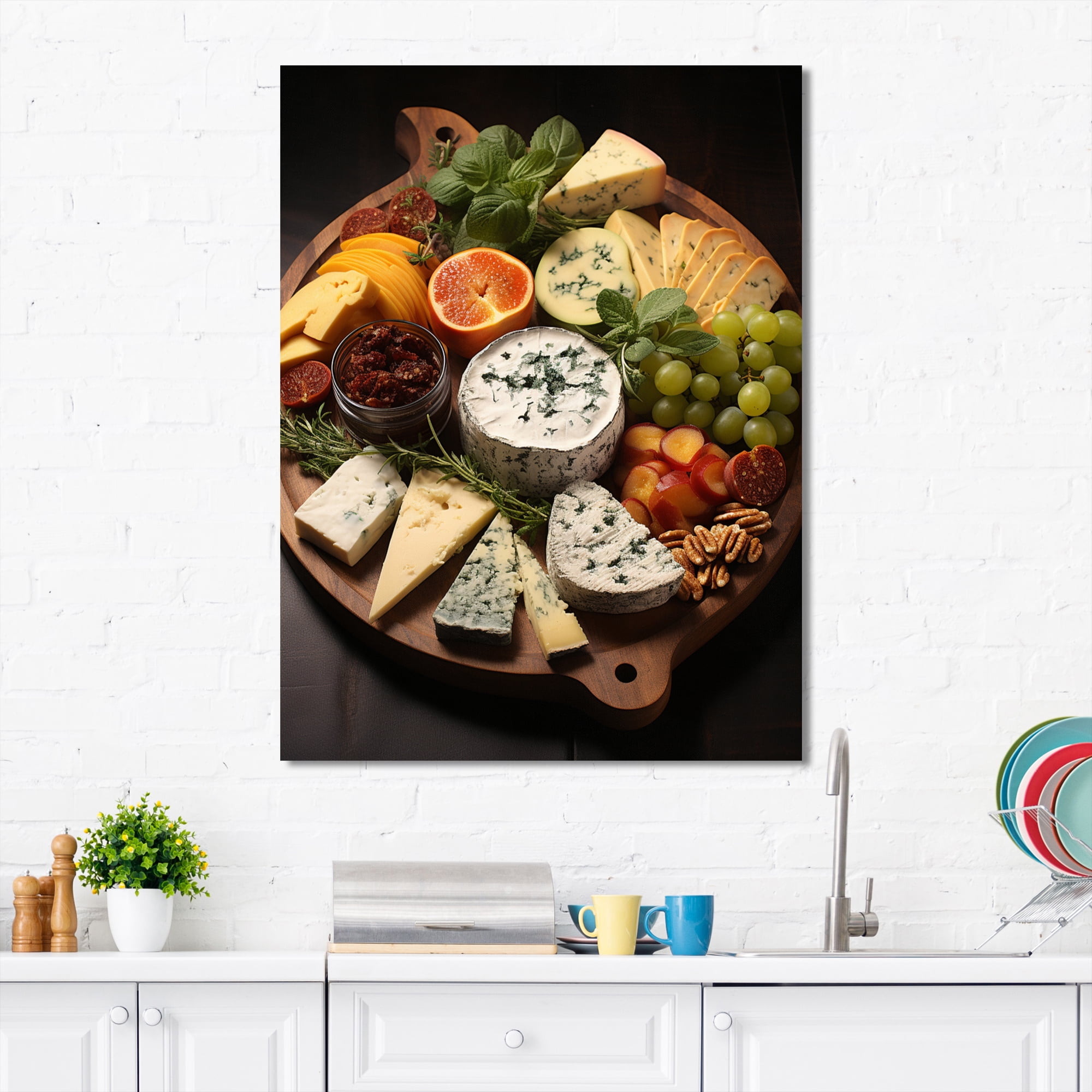 Designart "Cheese Board Food Gourmet wall art I" Food & Beverage Wall ...