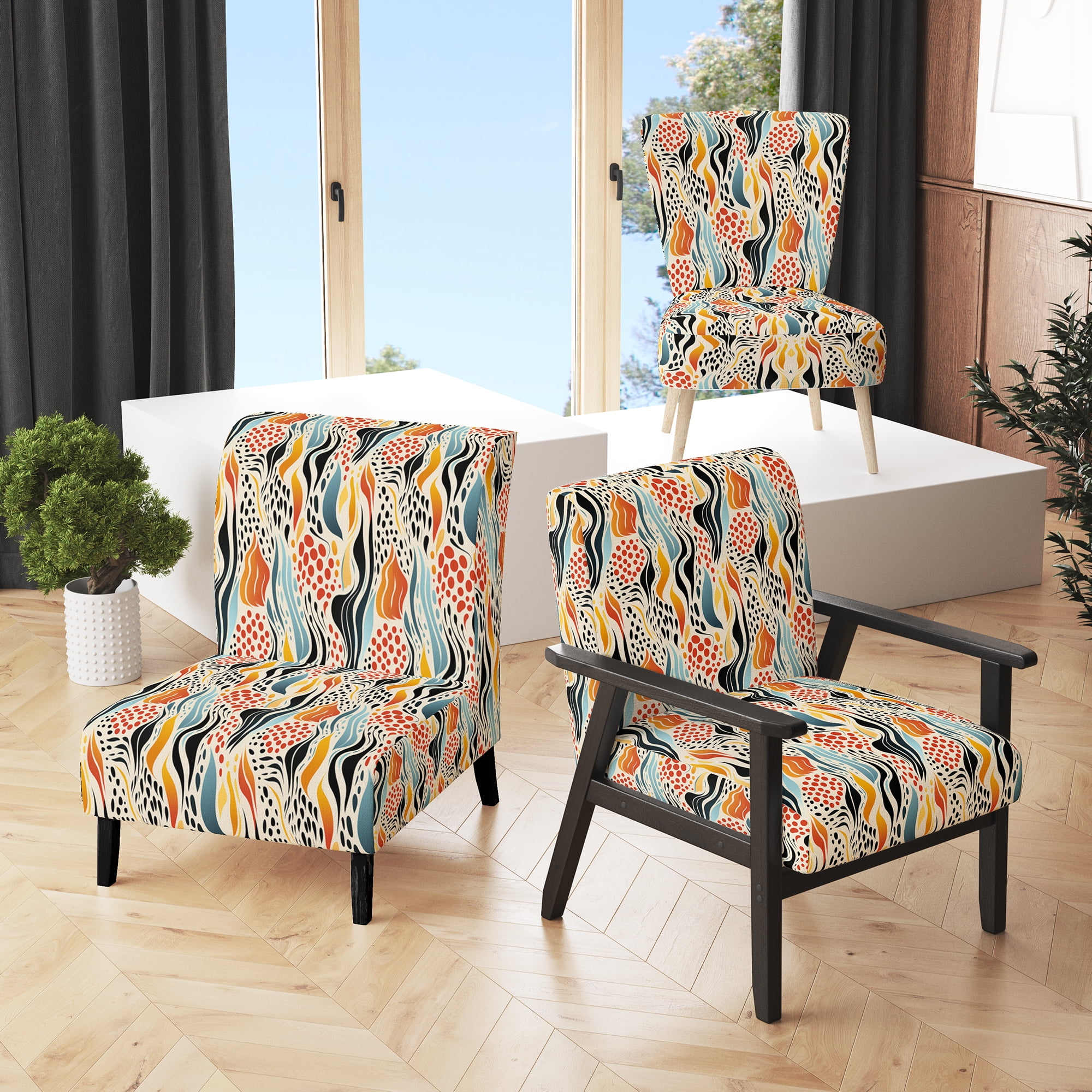 Designart "Cheetha Floral Pattern Iii" Upholstered Modern ...