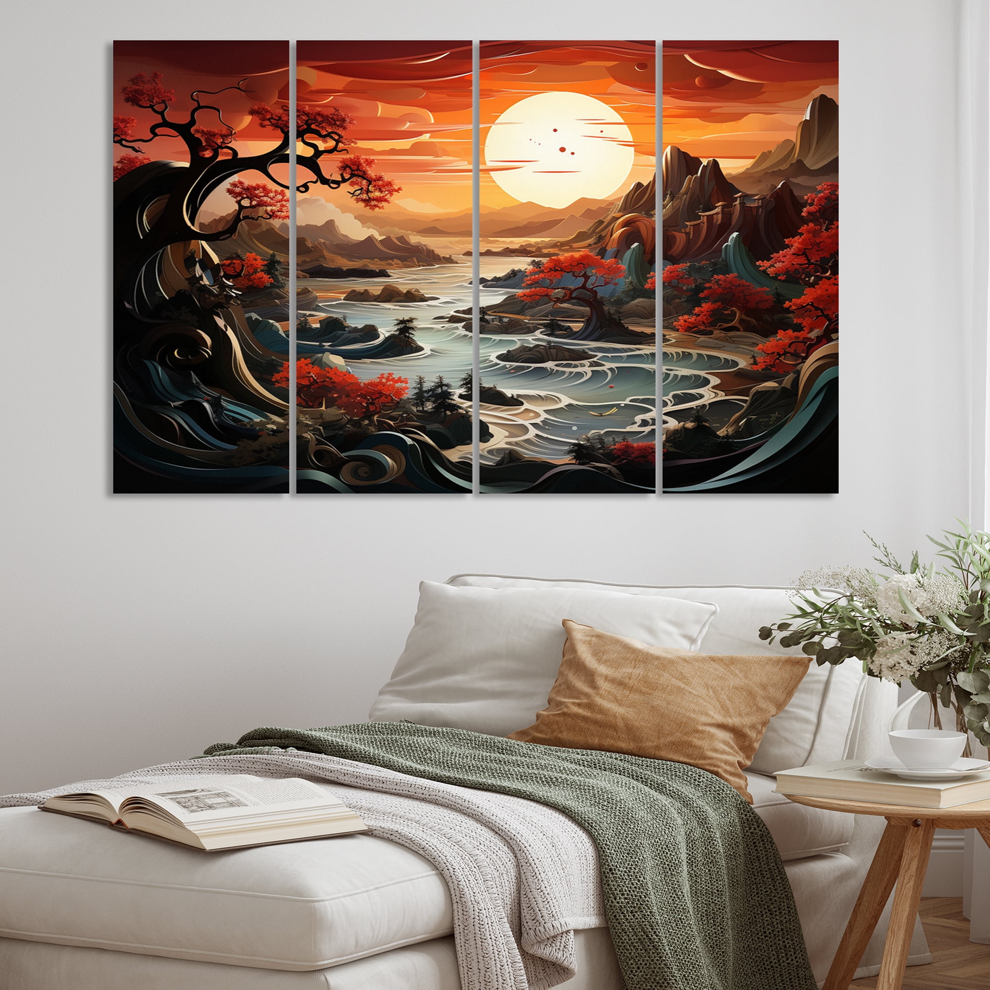 Designart "China Dragons horizon" Chinese Metal Wall Decor Set ...