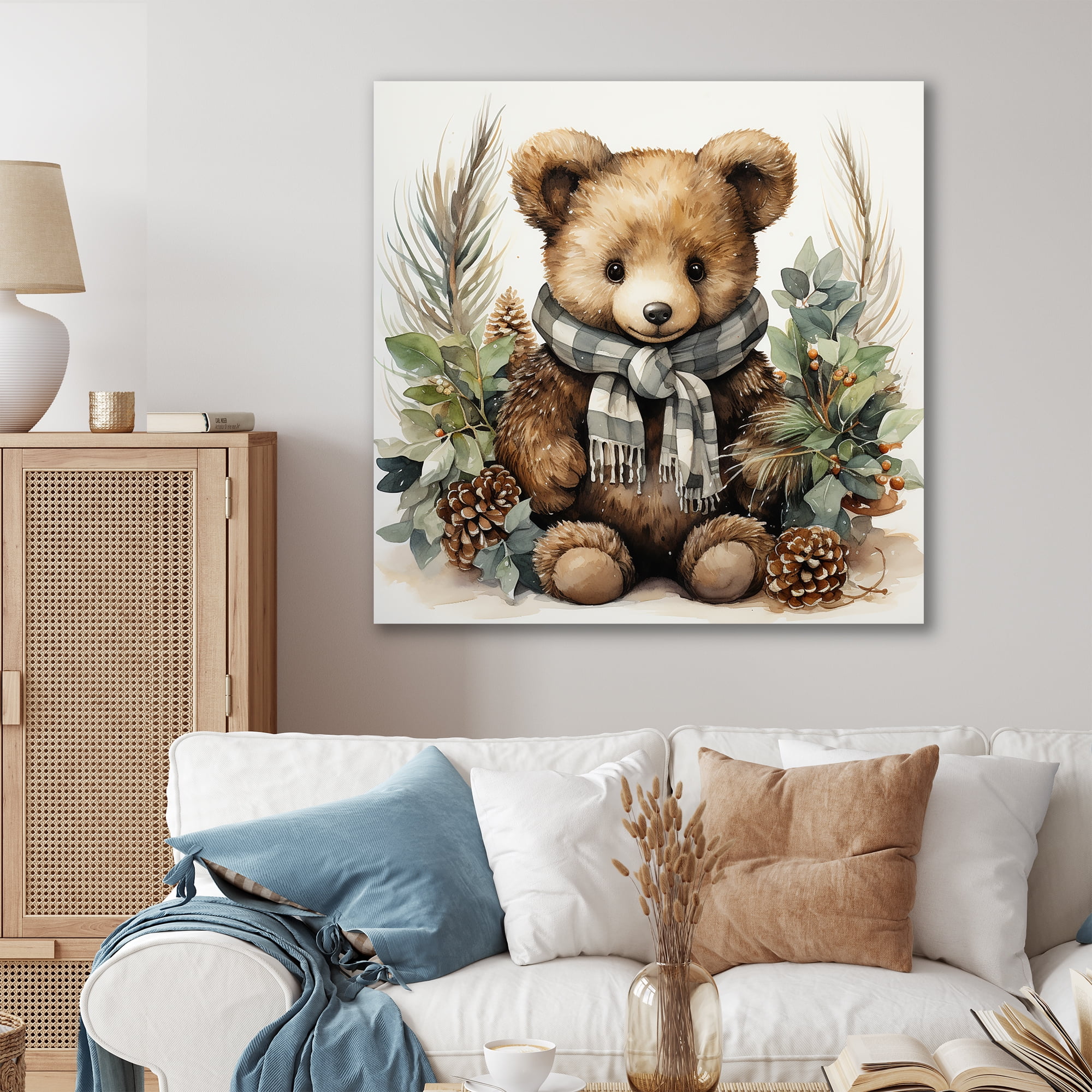 Designart "Christmas Teddy Bear Wonderland IV" People Wall Art ...