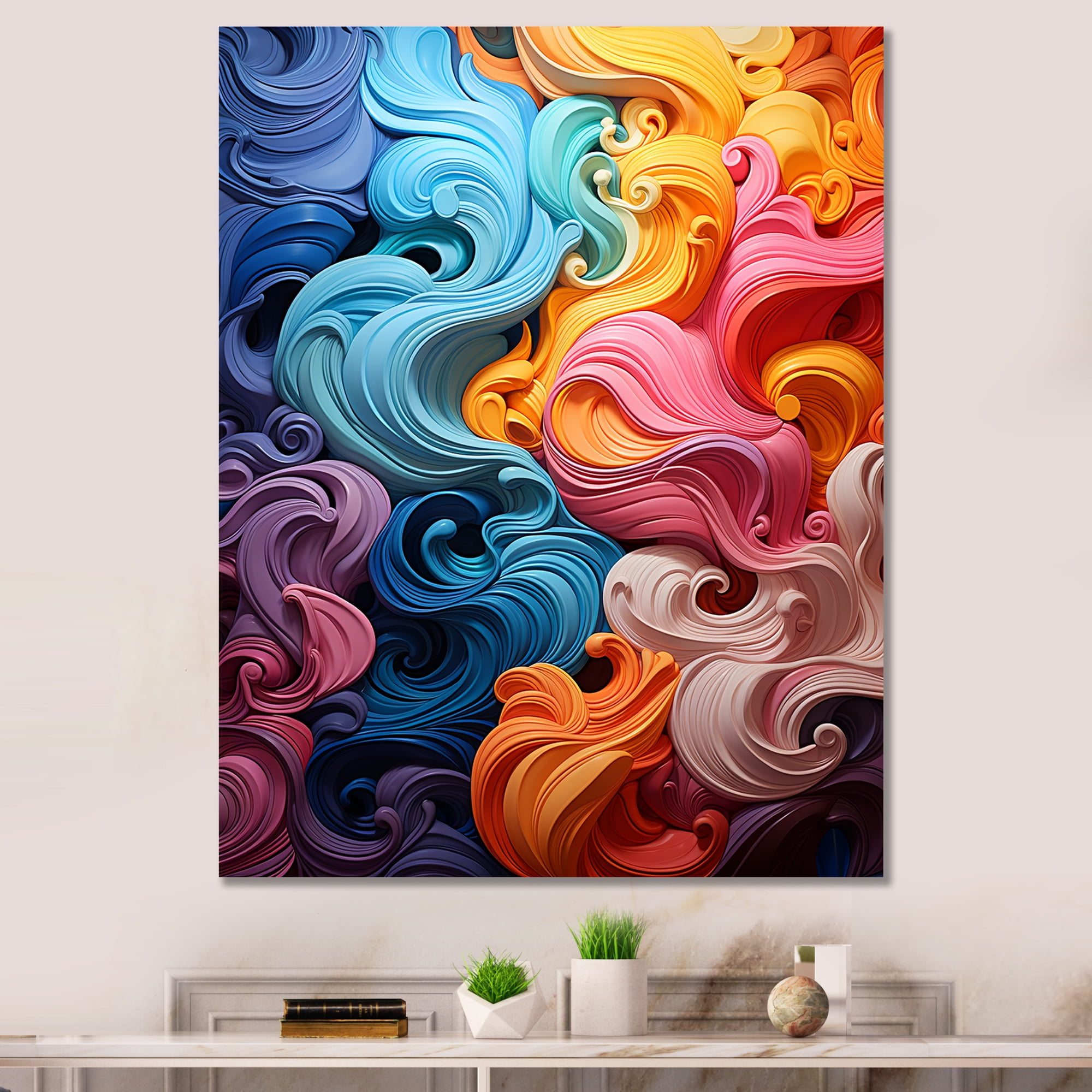 Designart "Chromatic Delirium Opt Art wall art I" Abstract Wall Art ...