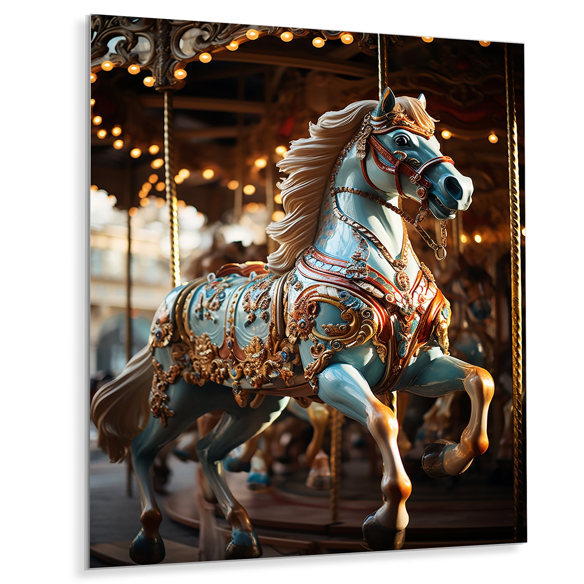 Designart "Circles of Happiness and Enchantment" Carousel Metal Wall ...