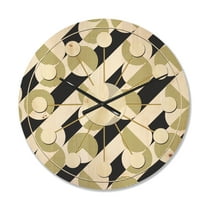 Designart 'Circular Retro Geometry' Mid-Century Modern Wood Wall Clock ...