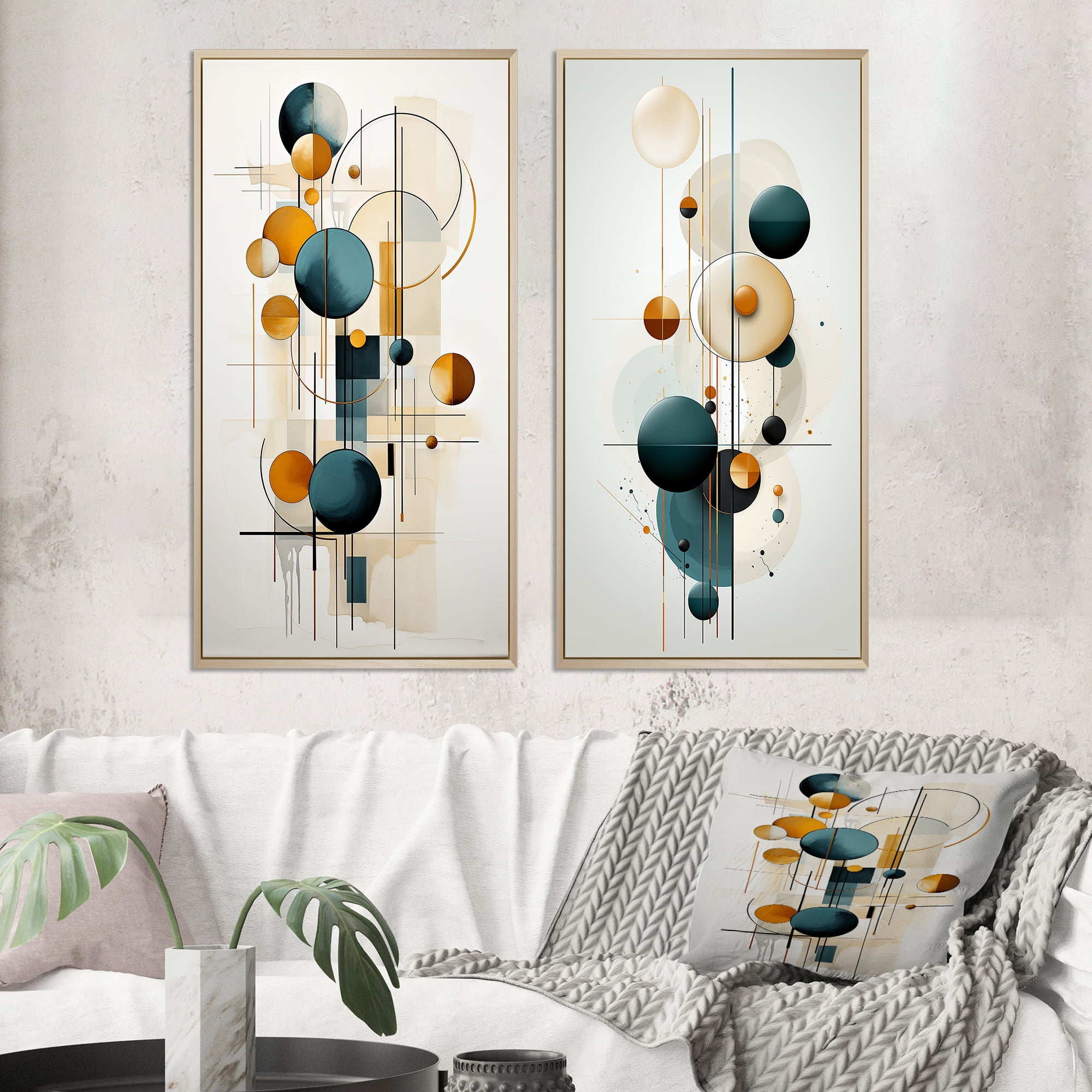 Designart "Circular Geometry Minimal Retro Sweet Serenity II" Modern ...