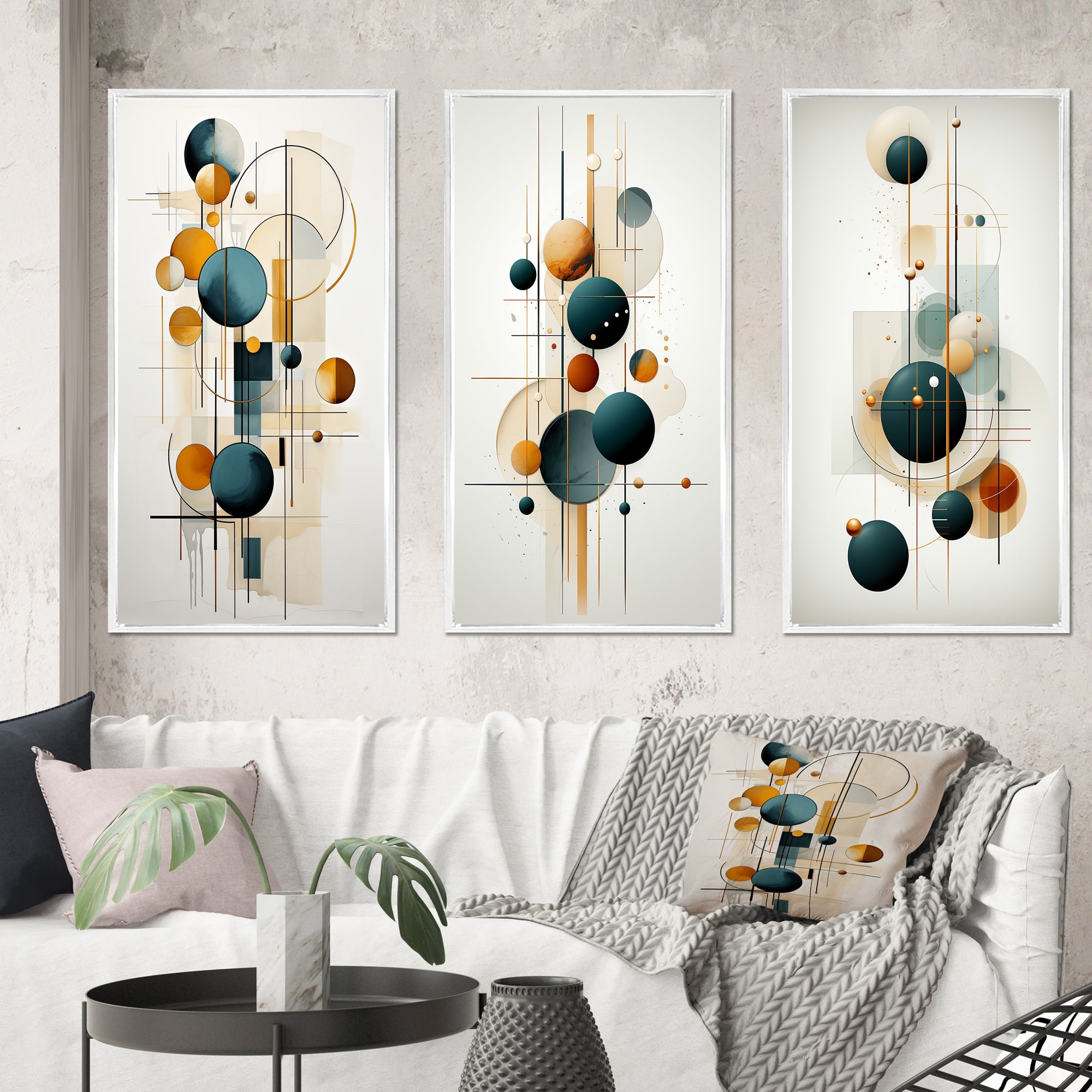 Designart "Circular Geometry Minimal Retro Sweet Serenity II" Modern ...