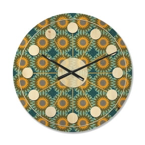 Designart Circle Composition Wood Wall Clock - Medium Size - Walmart.com