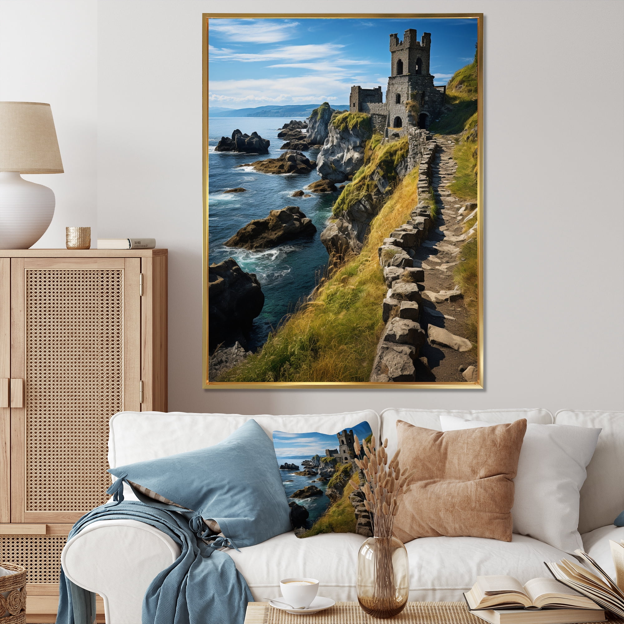 Designart "Citadel Ocean Castles Coastal wall art II" Cityscapes ...