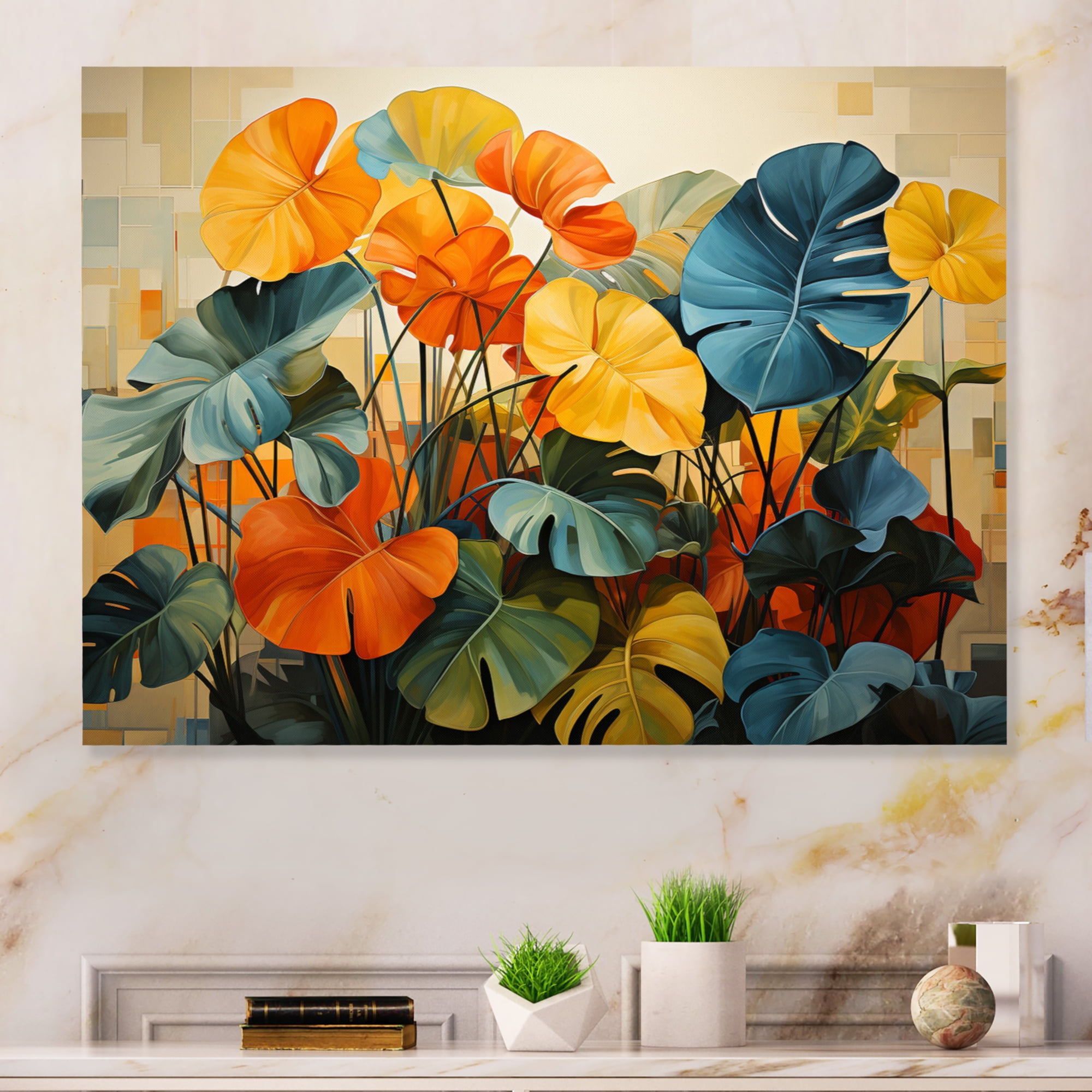 Designart "Citrus Jungle Foliage II" Palms & Palm Trees Metal Wall Art ...