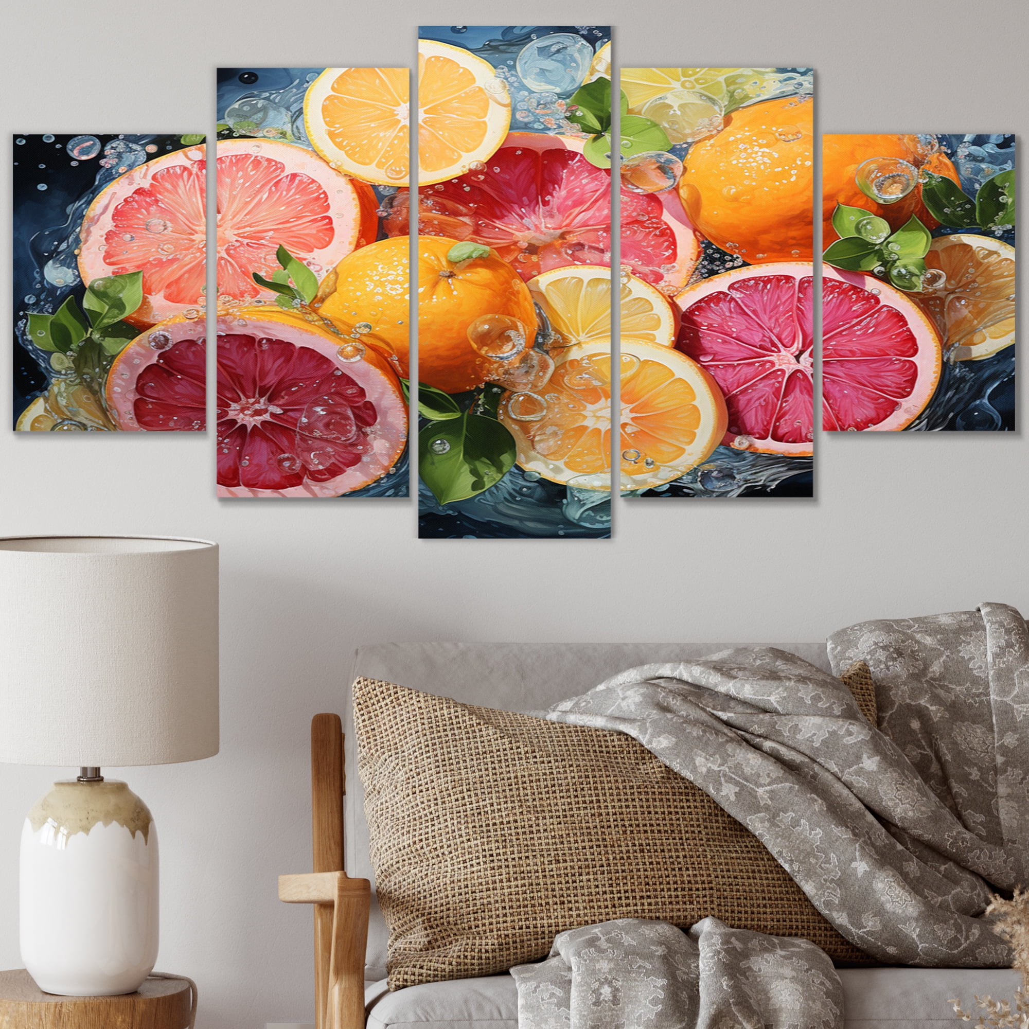 Designart "Citrus from Paradise V" Fruits Metal Wall Art Set - Walmart.com