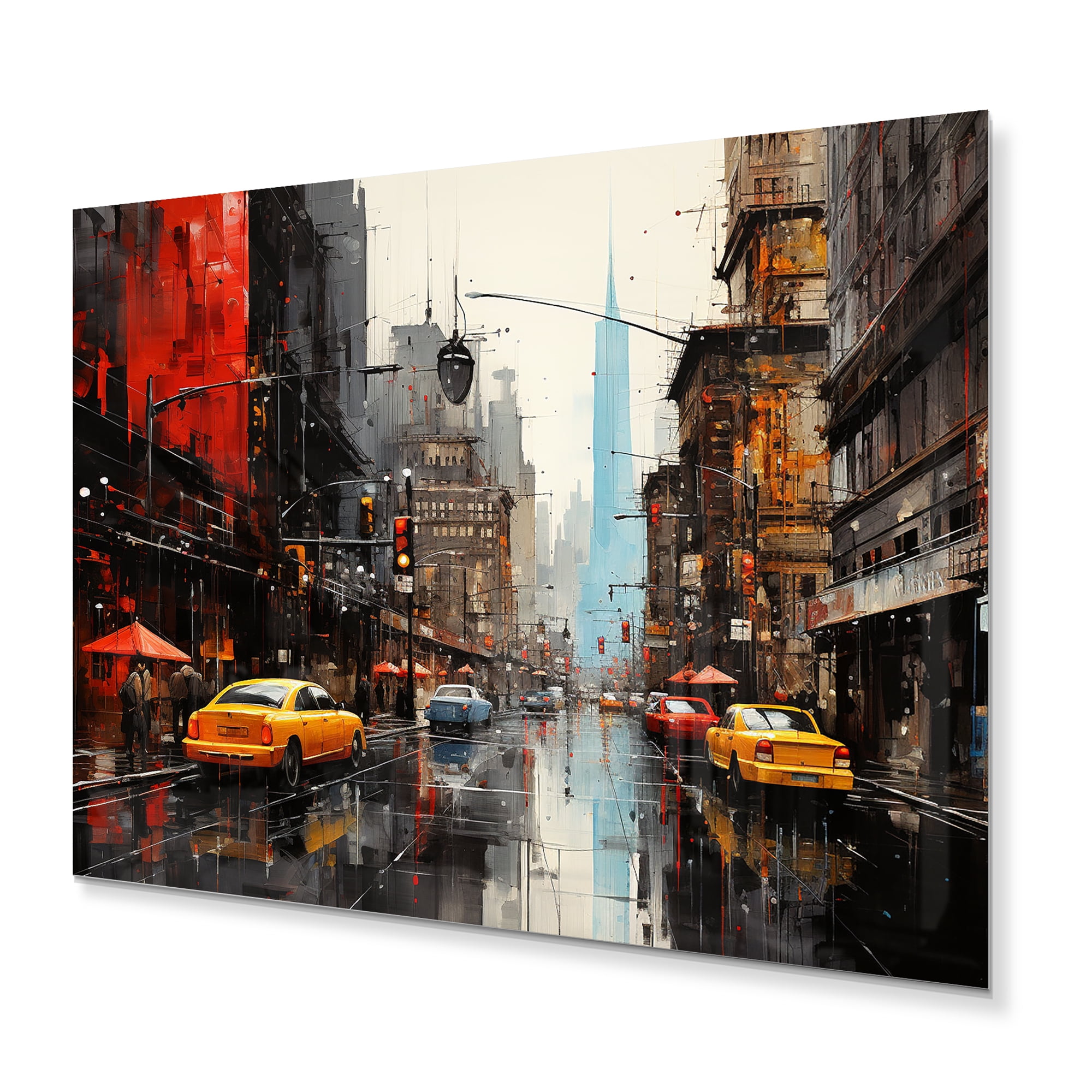 Designart "Cityscape composition VII" Abstract Collages Metal Art ...
