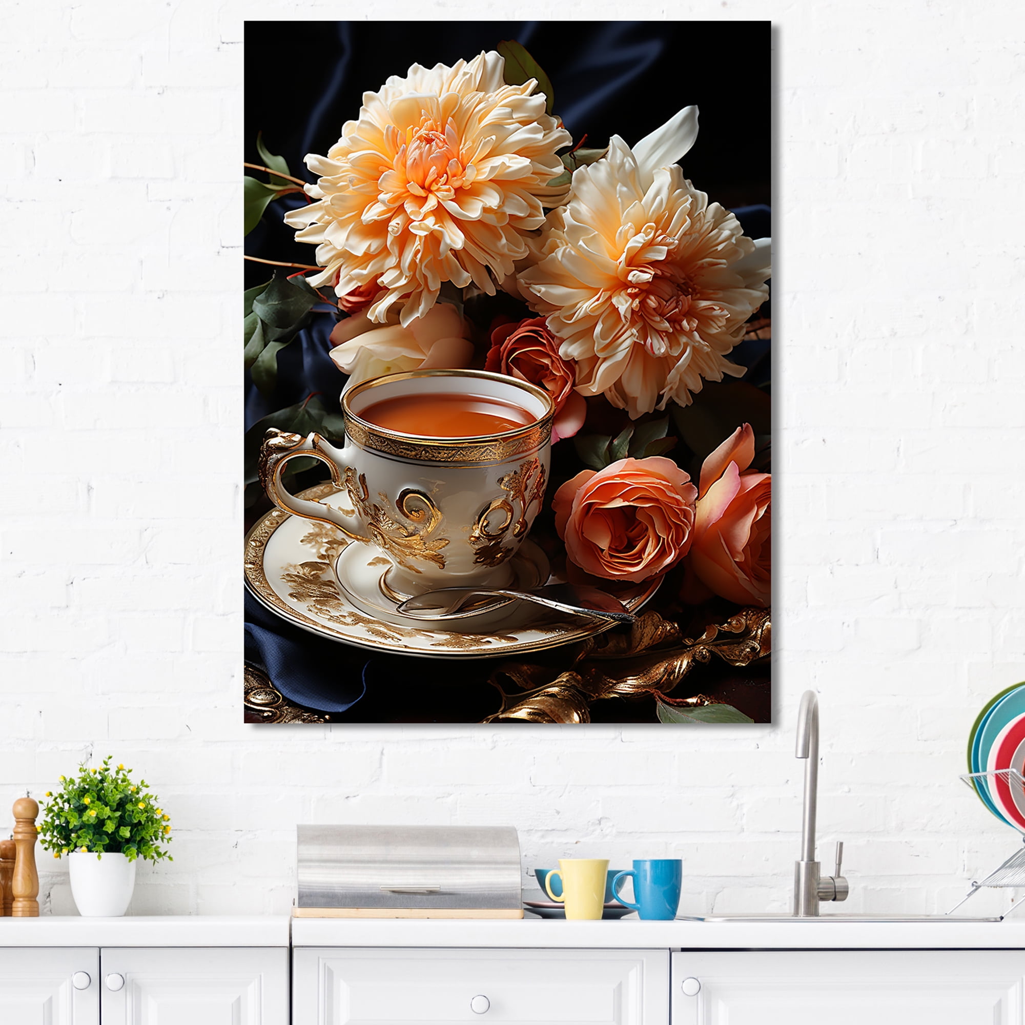 Designart "Classic Sips During Tea Time I" Coffee & Tea Wall Decor ...
