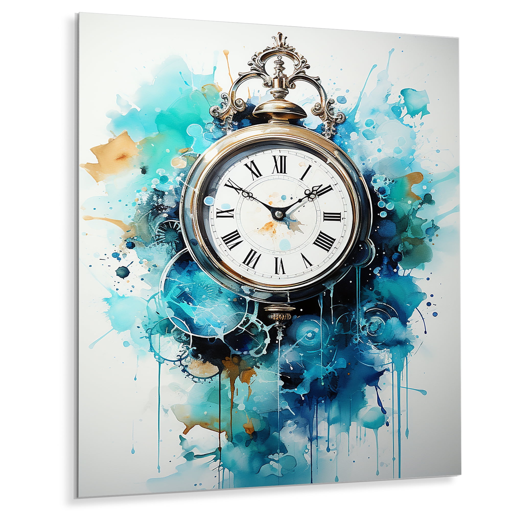 Designart "Clock Time In Flow II" Fashion Metal Wall Art - Walmart.com